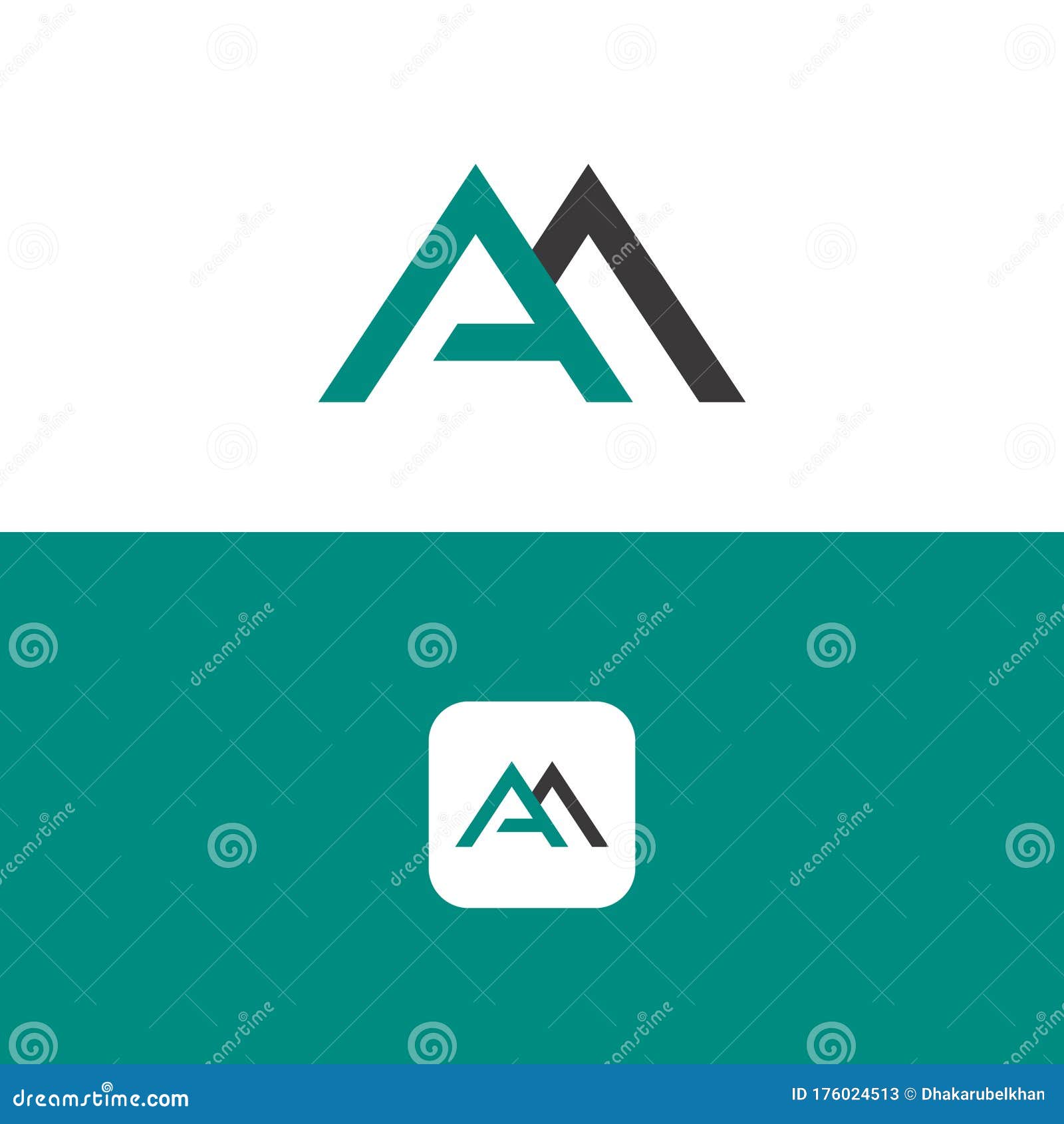 Am Letter Initial Logo Design Template Stock Vector - Illustration of ...