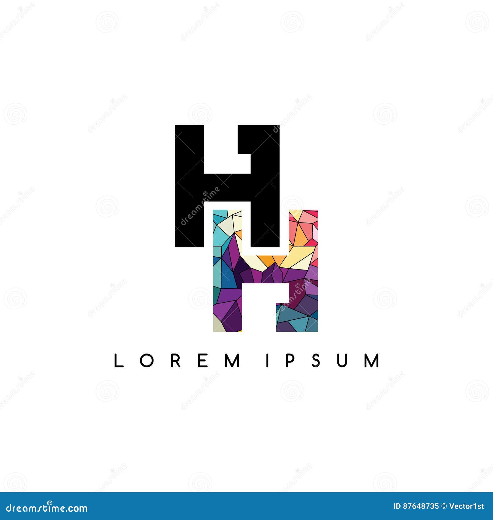 Letter Initial Logotype Logo Abstract Colorful Stock Vector ...