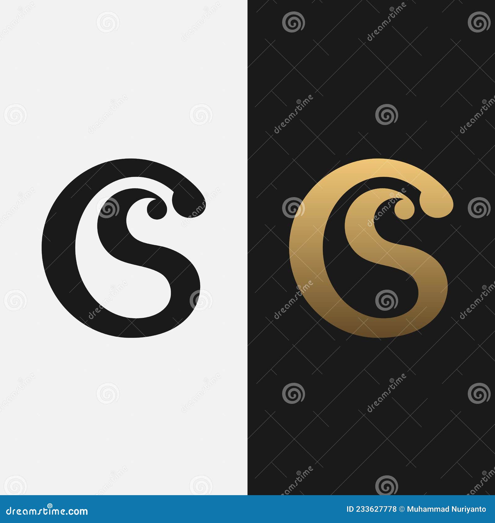 Letter Initial Monogram C S CS SC Logo Design Template Stock Vector ...
