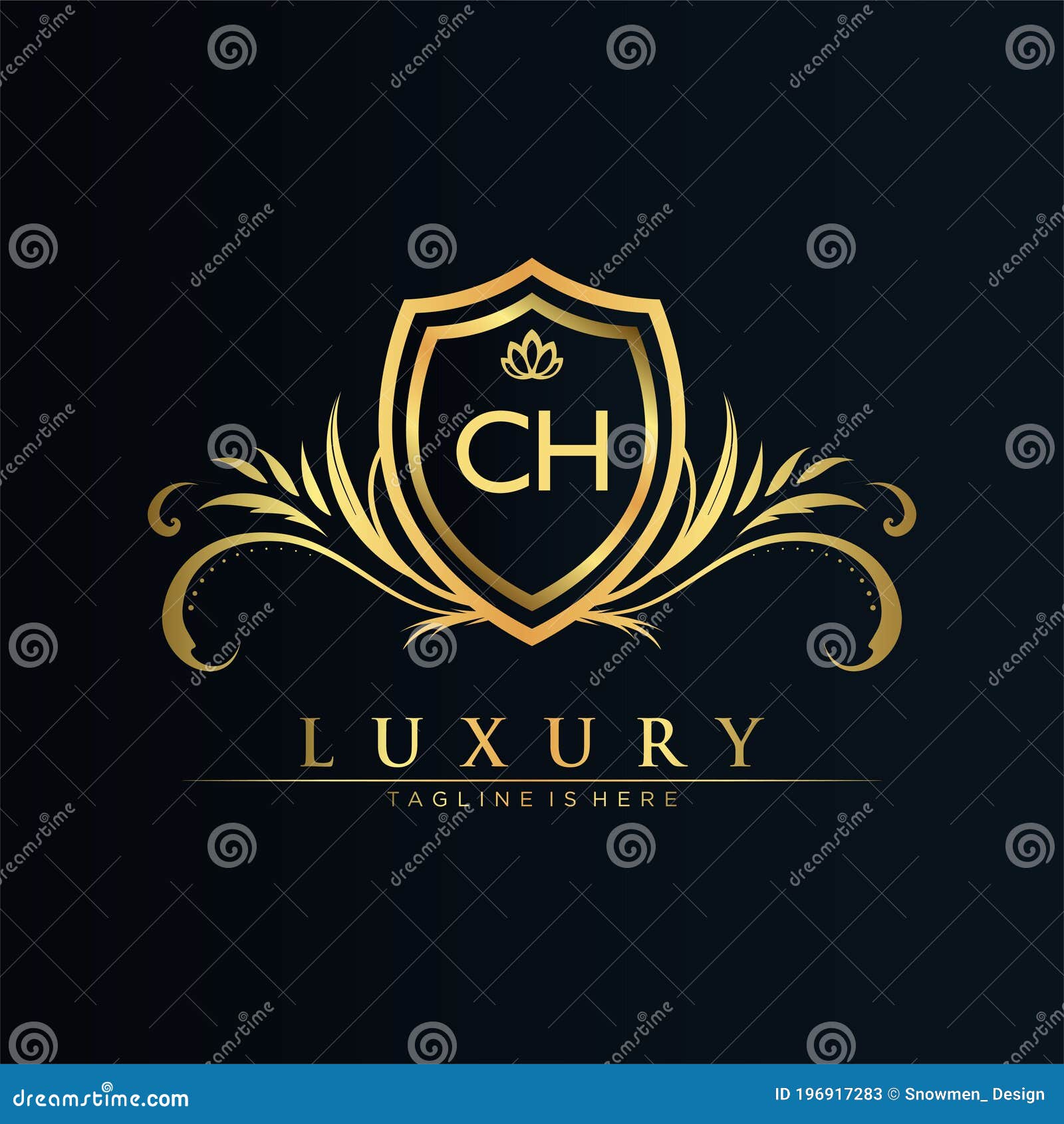 CH Letter Initial with Royal Template.elegant with Crown Logo Vector ...