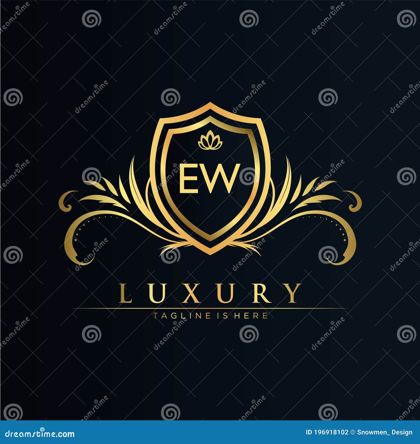 EW Letter Initial with Royal Template.elegant with Crown Logo Vector ...
