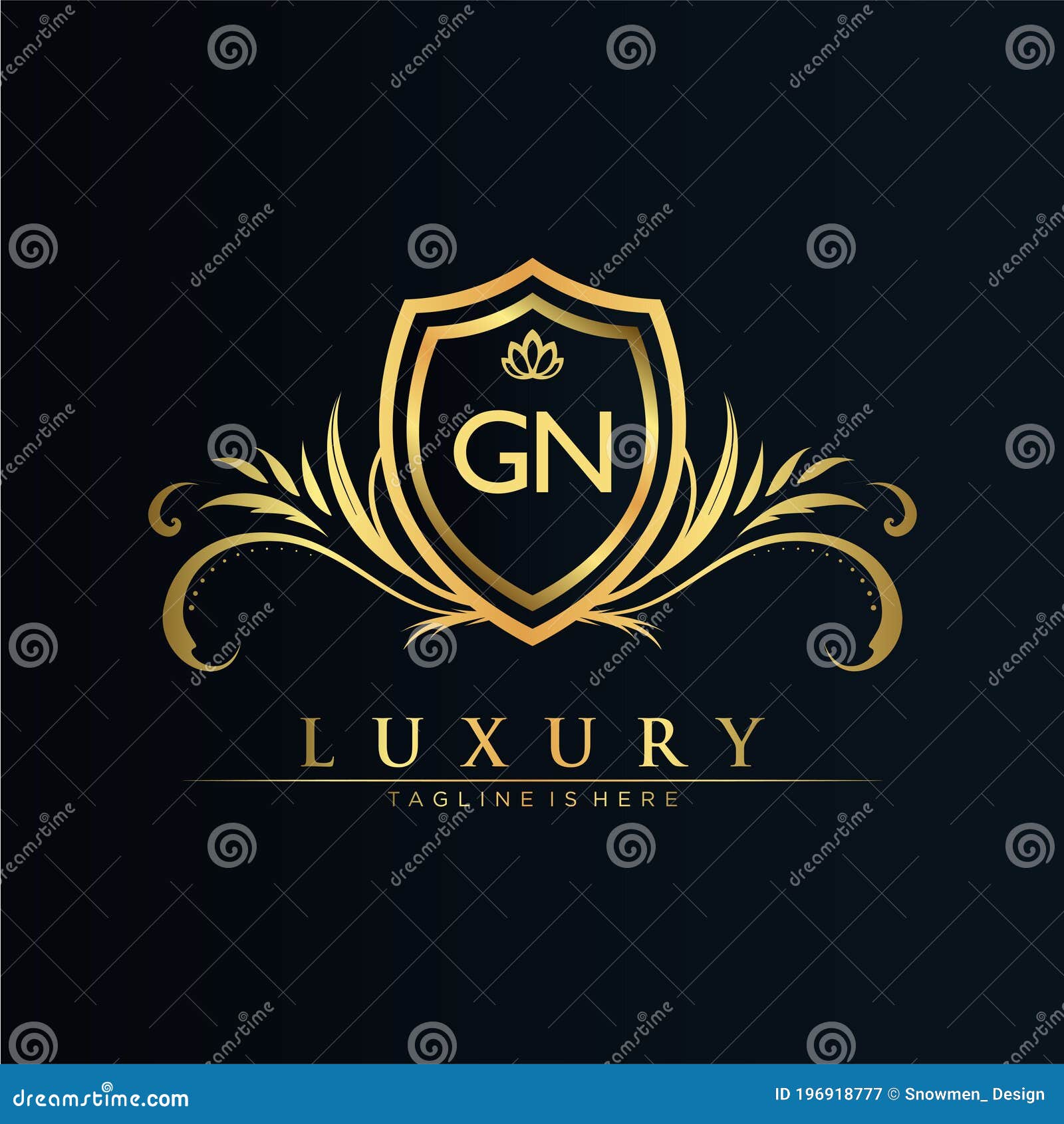 GN Letter Initial with Royal Template.elegant with Crown Logo Vector ...