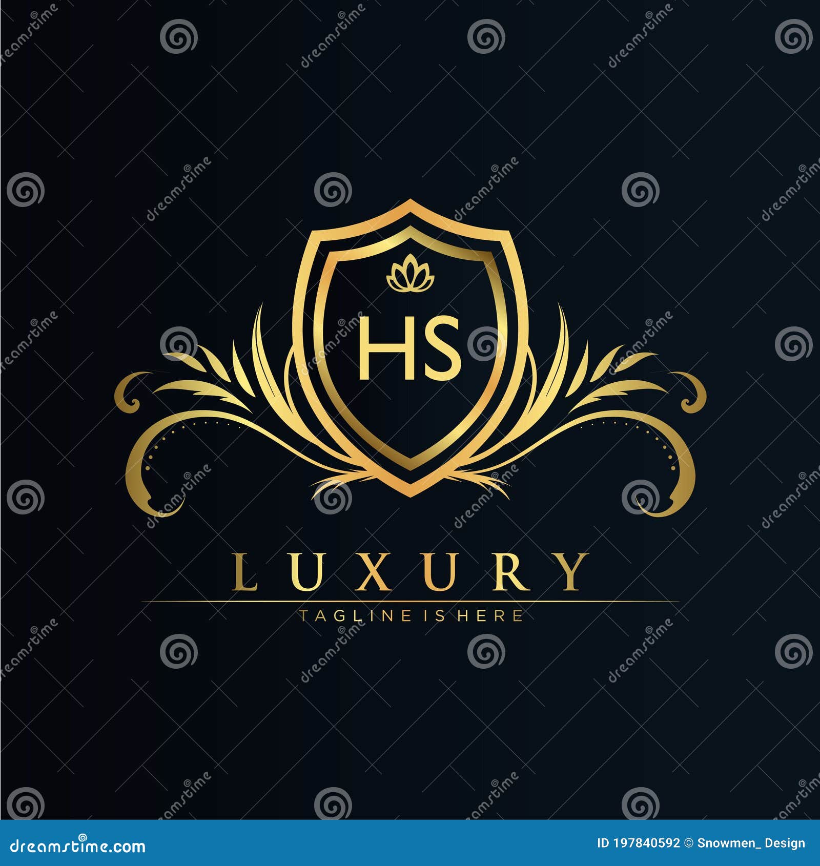 HS Letter Initial with Royal Template.elegant with Crown Logo Vector ...