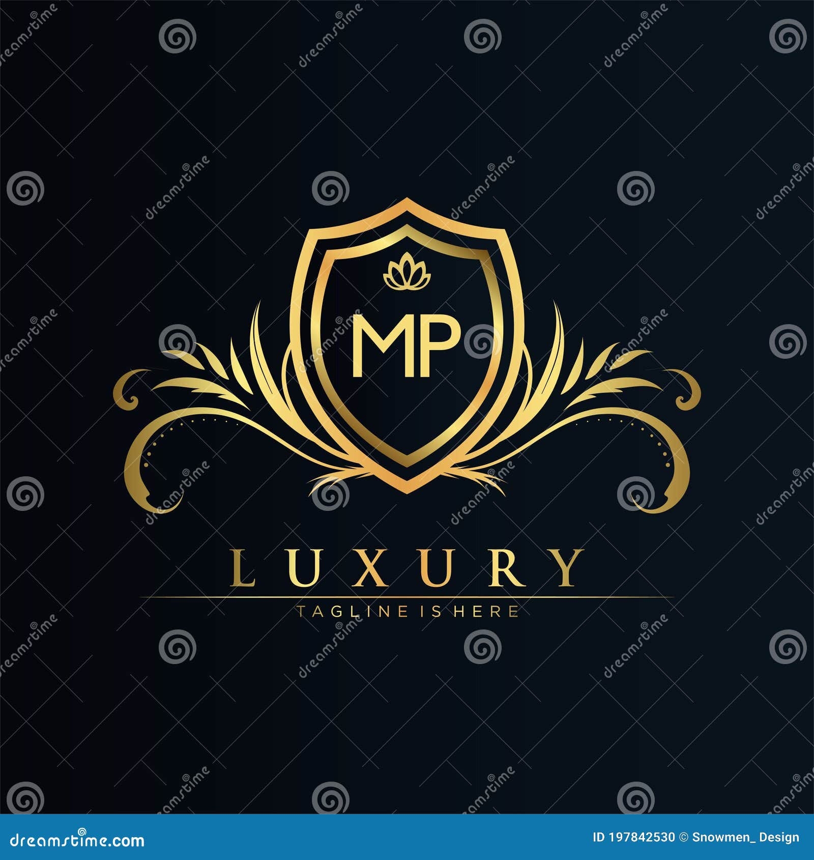 MP Letter Initial with Royal Template.elegant with Crown Logo Vector ...