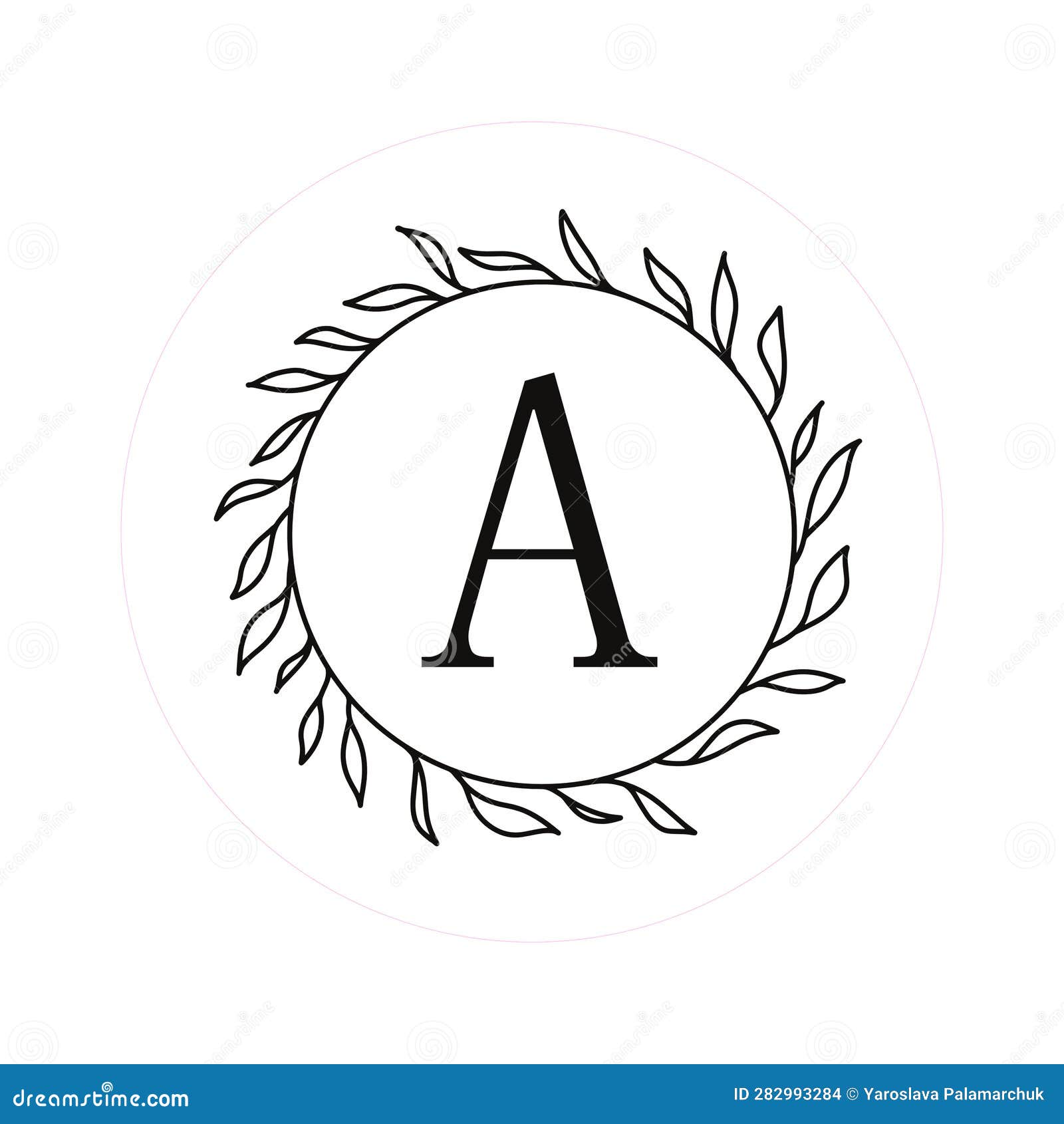 Letter "a" Initials with Round Floral Frames, Vector Monogram Logo ...