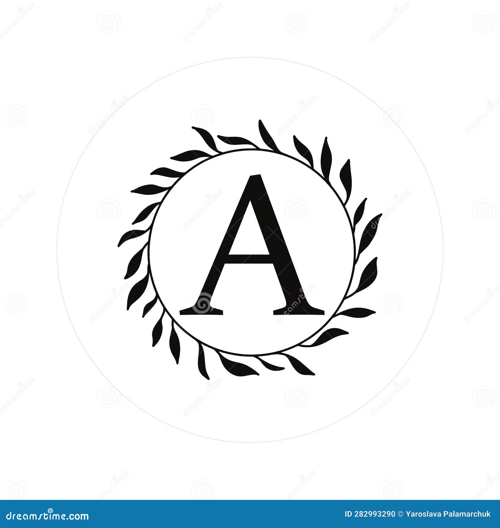 Letter "a" Initials with Round Floral Frames, Vector Monogram Logo ...