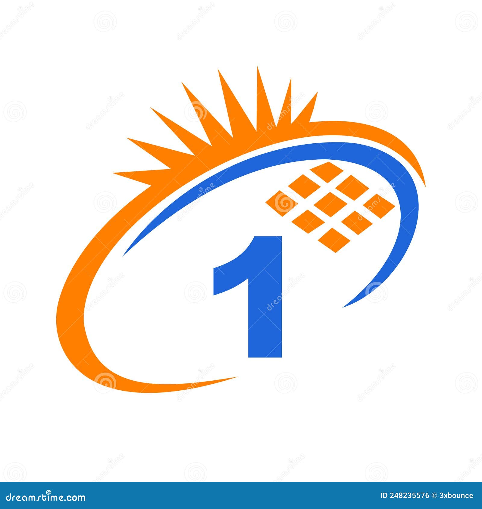 Letter 1 Inside Solar Cell or Solar Panel Energy Logo Design. Letter 1 ...