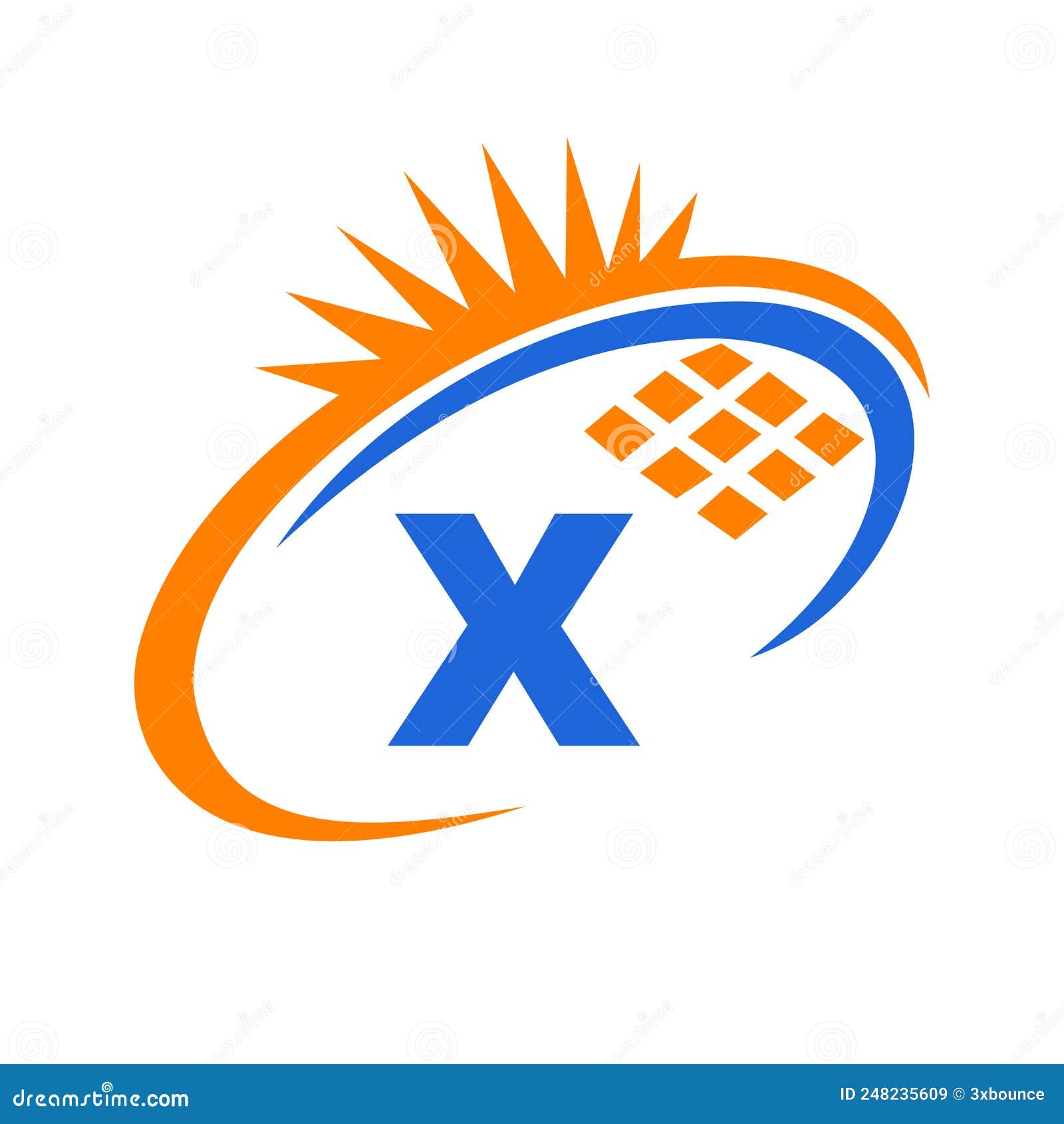 Letter X Inside Solar Cell or Solar Panel Energy Logo Design. Letter X ...