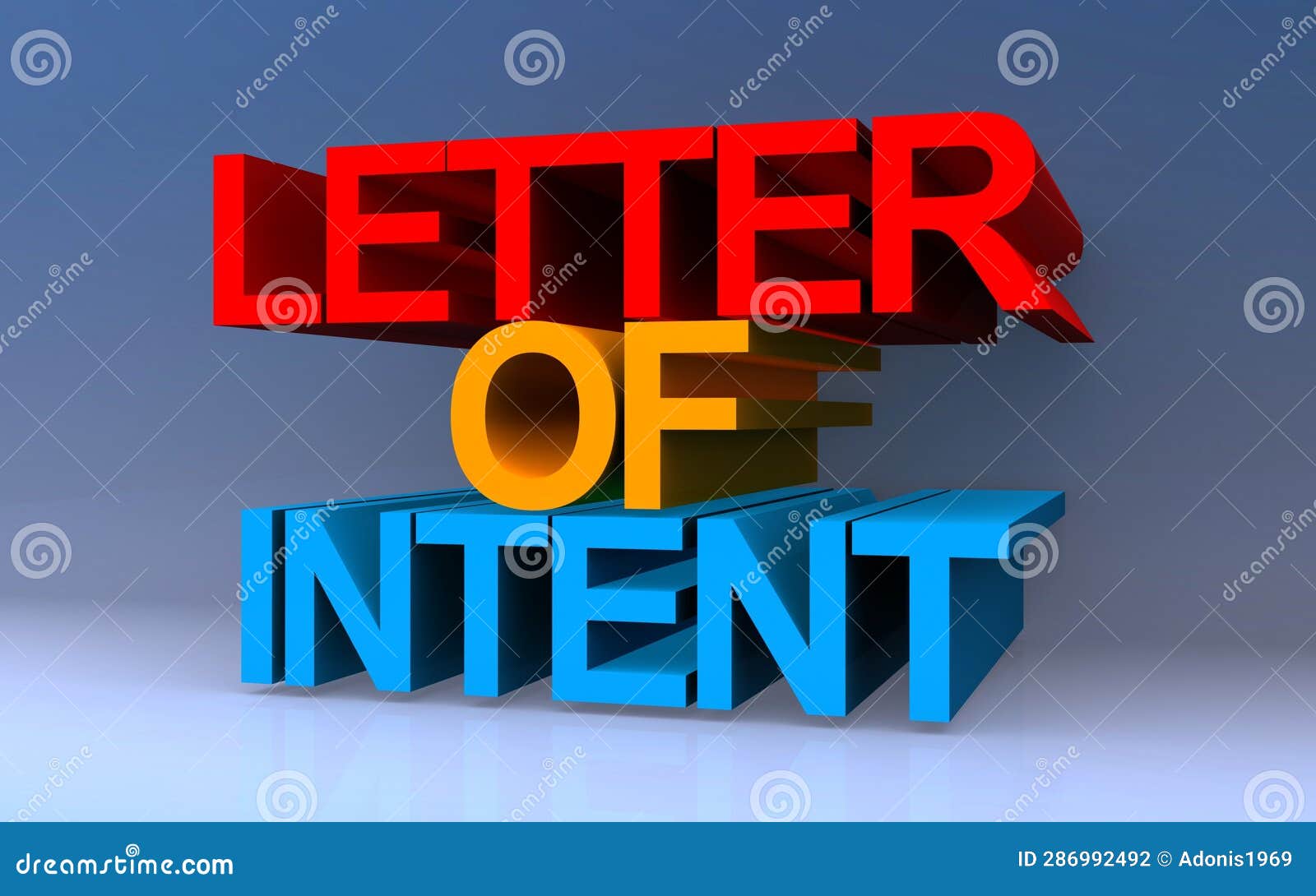 Letter of intent on blue stock illustration. Illustration of legal ...