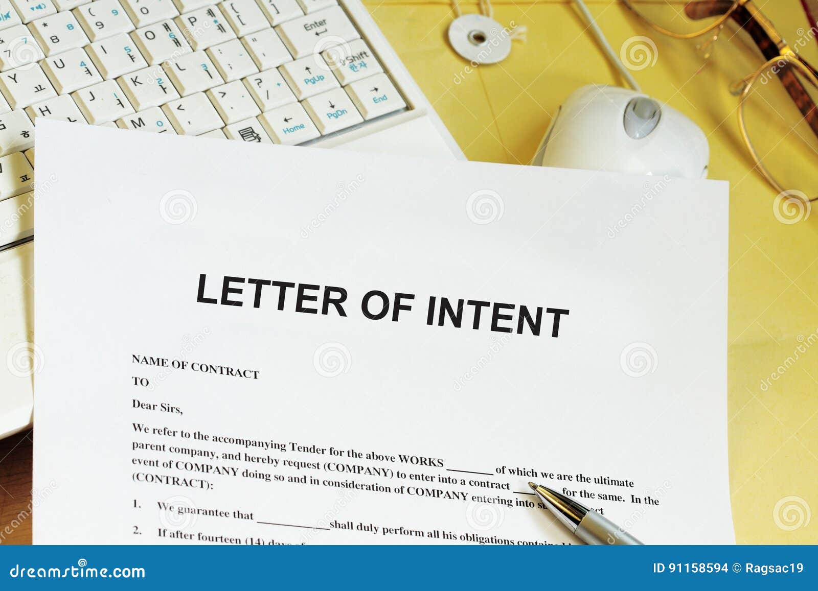 Letter of intent stock photo. Image of system, document - 91158594