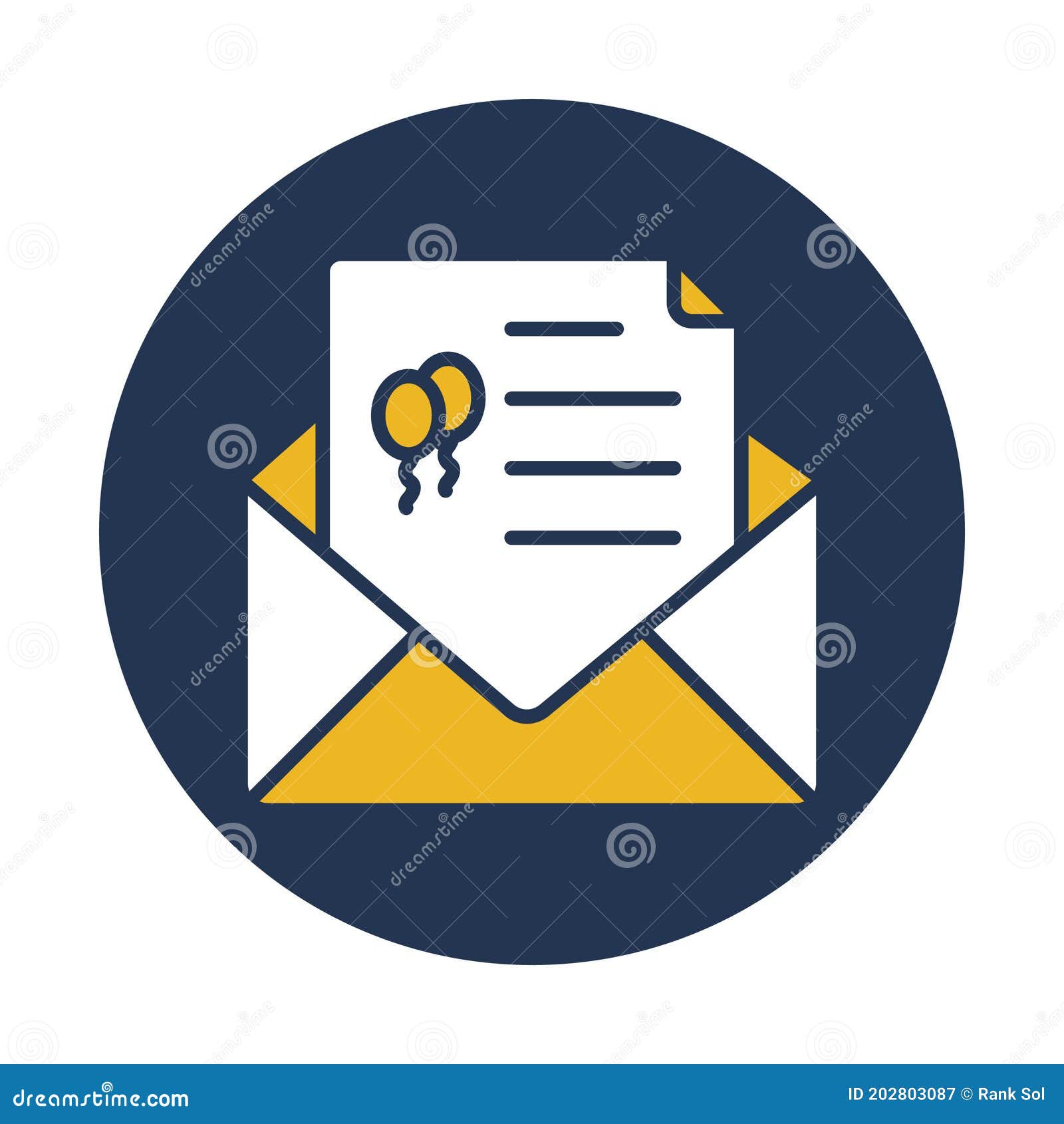 Letter, Invitation, Invite, Envelope Color with Background Vector Icon ...
