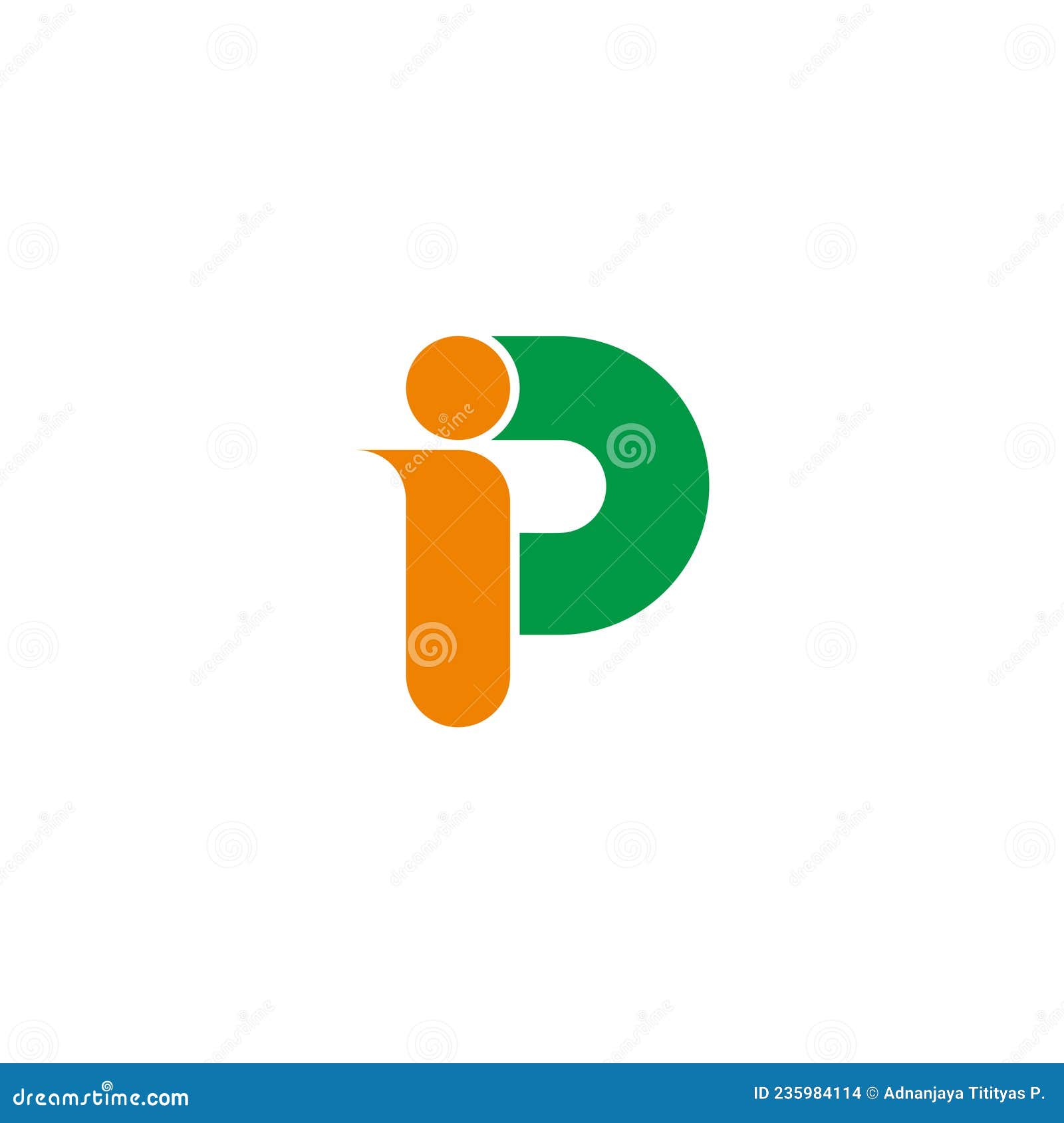 Letter Ip Fast Motion Simple Geometric Logo Vector Stock Vector ...