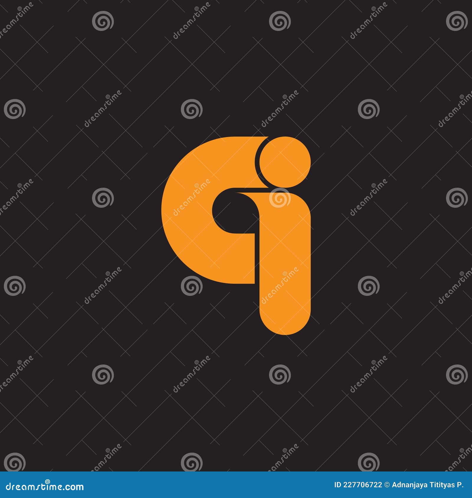 Letter Iq Simple Curves Geometric Logo Vector Stock Vector ...