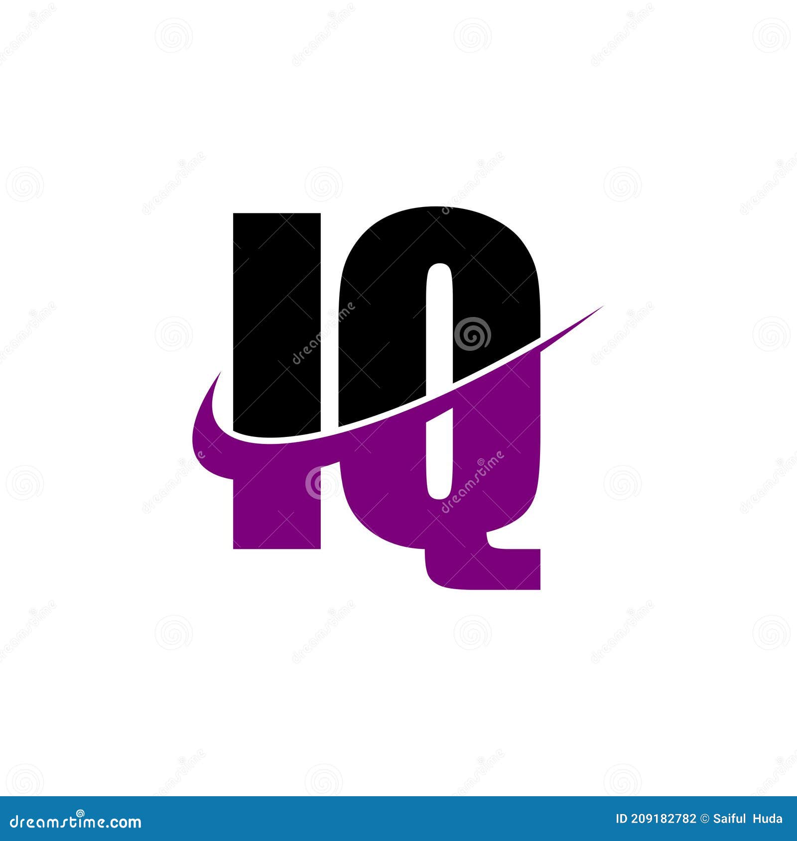Letter IQ Simple Monogram Logo Icon Design. Stock Vector - Illustration ...