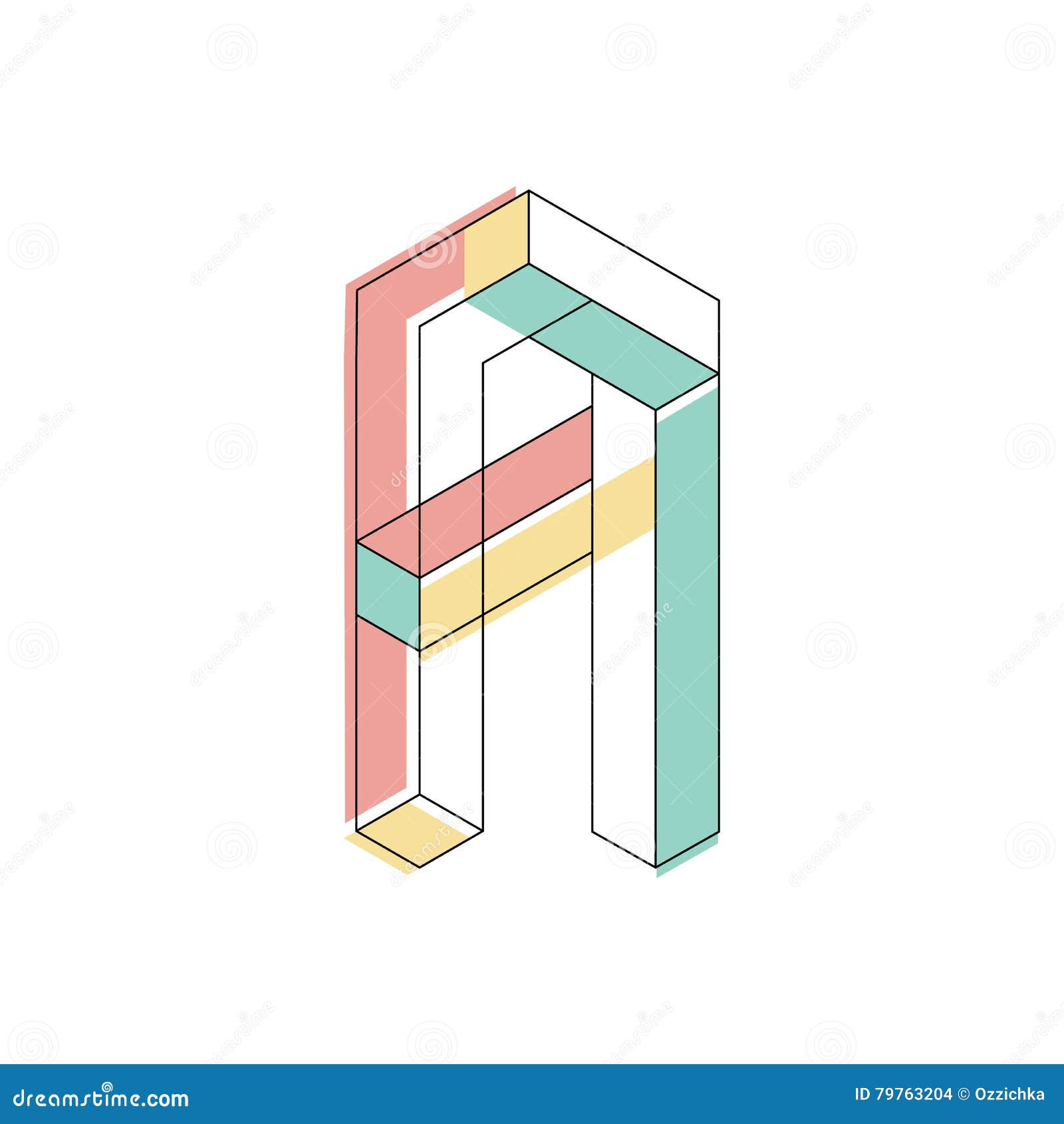 Letter a Isometric Logo Design. Stock Vector - Illustration of combine ...