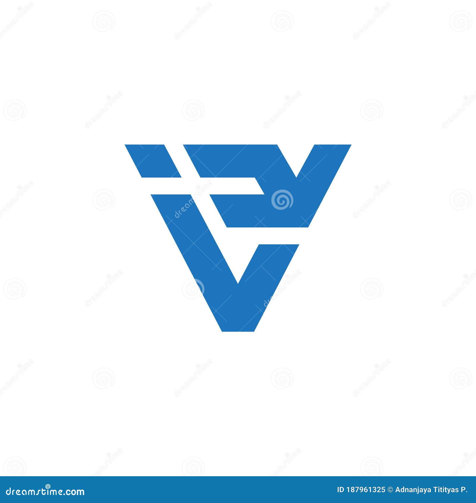 Letter Iv Triangle Geometric Arrow Logo Vector Stock Vector ...