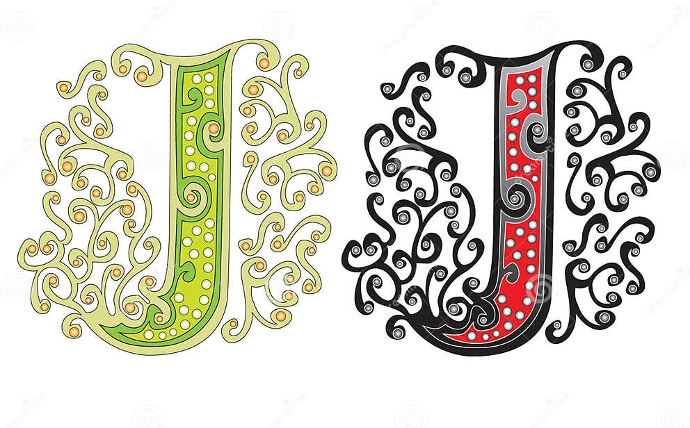 Letter J stock vector. Illustration of vintage, symbol - 12529771
