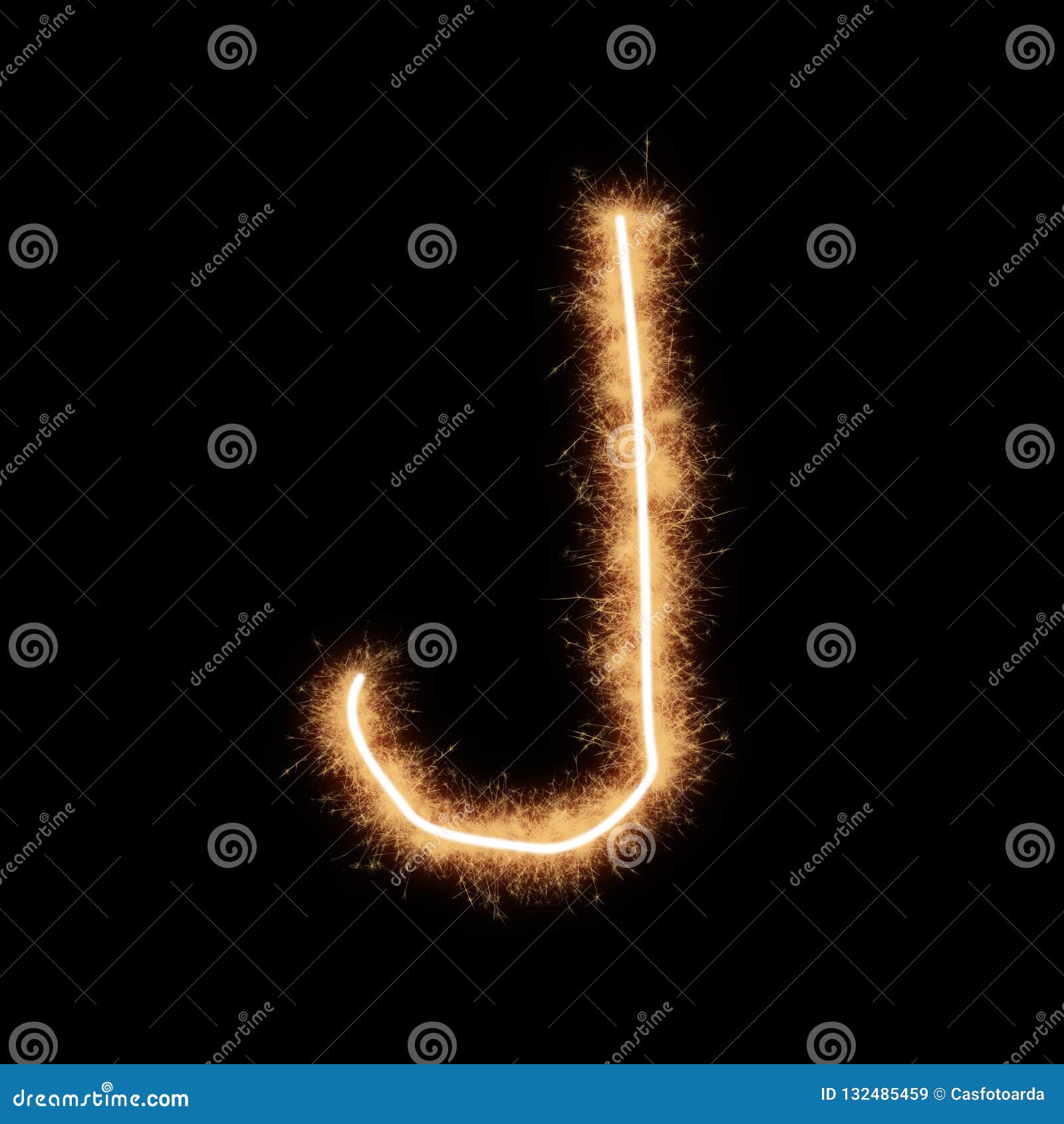 Letter J of Alphabet on a Black Background Stock Illustration ...