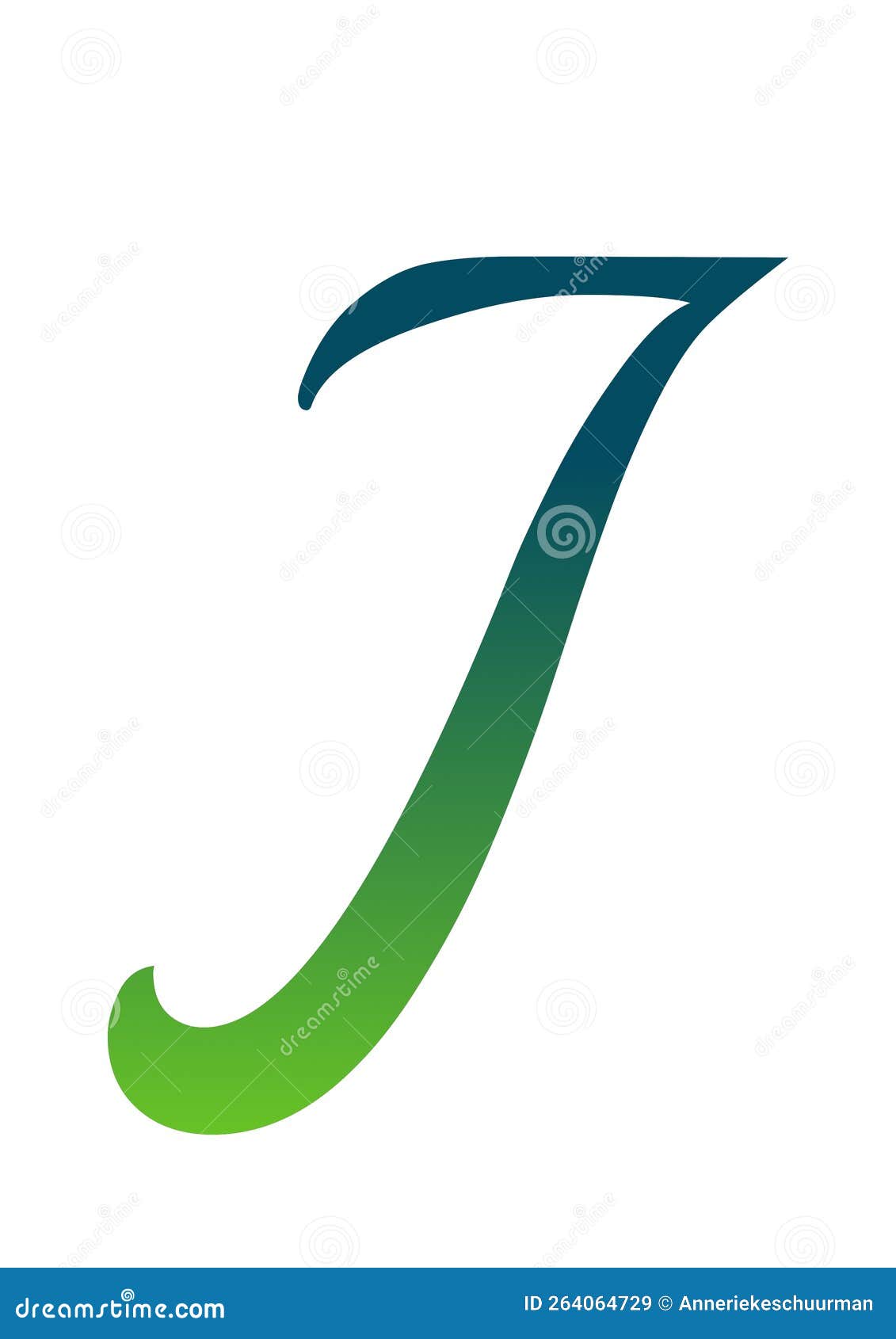 Letter J of the Alphabet Made with Green and Blue Gradient Stock ...