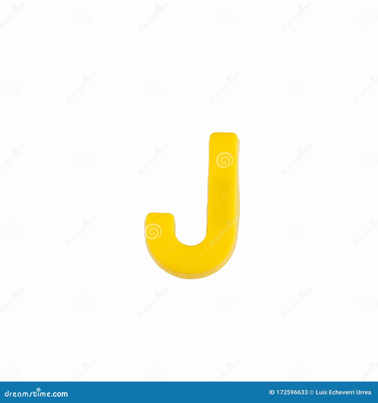 Letter J of the Alphabet - Piece in Yellow Plastic Stock Image - Image ...