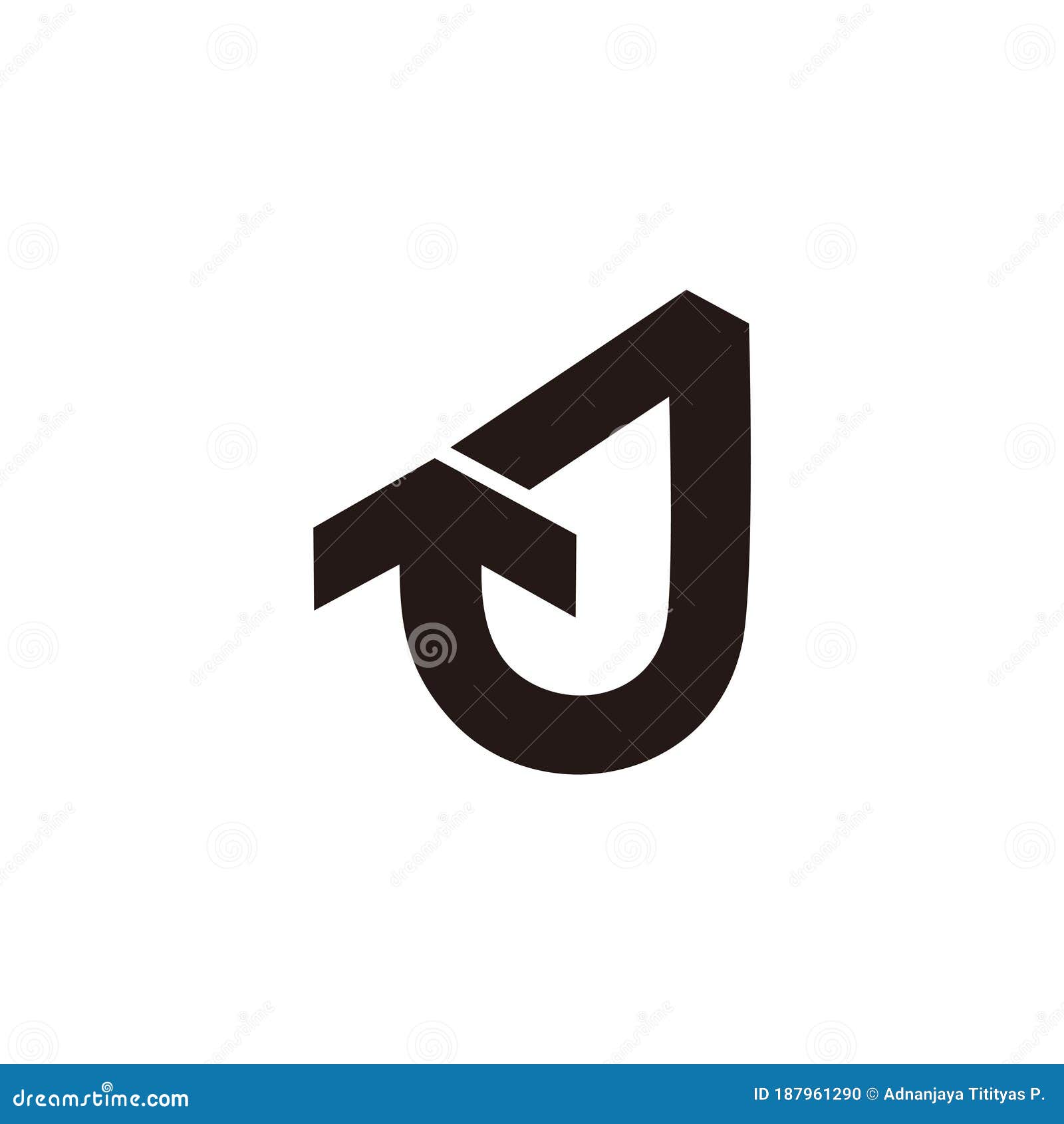 Letter J Arrow Up Geometric Line Design Logo Vector Stock Vector ...