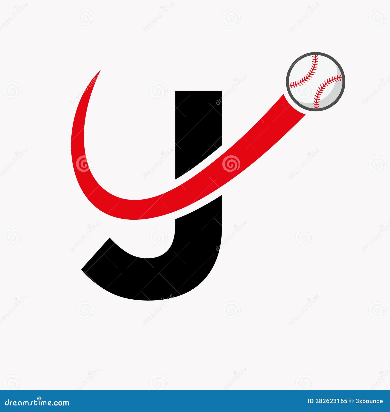 Letter J Baseball Logo Concept with Moving Baseball Icon Vector ...