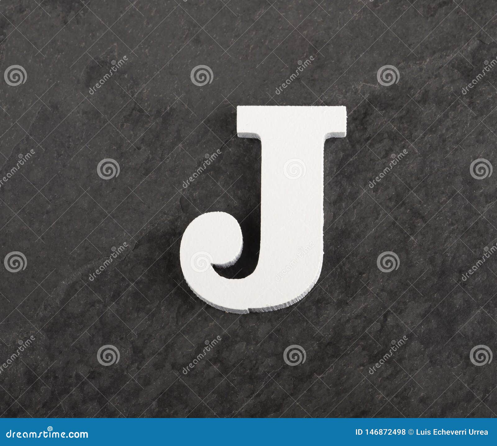 Letter J from Blank Alphabet on Gray Background - Top View Stock ...