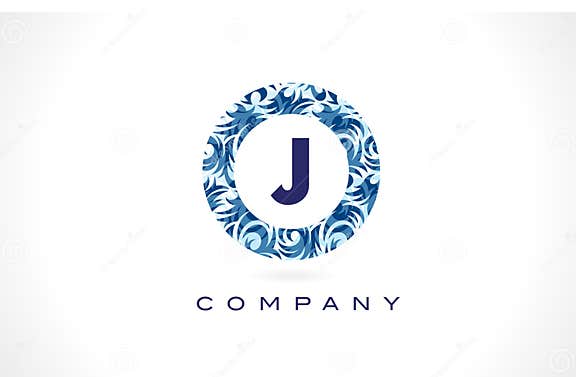 Letter J Blue Pattern Logo Design. Stock Vector - Illustration of ...
