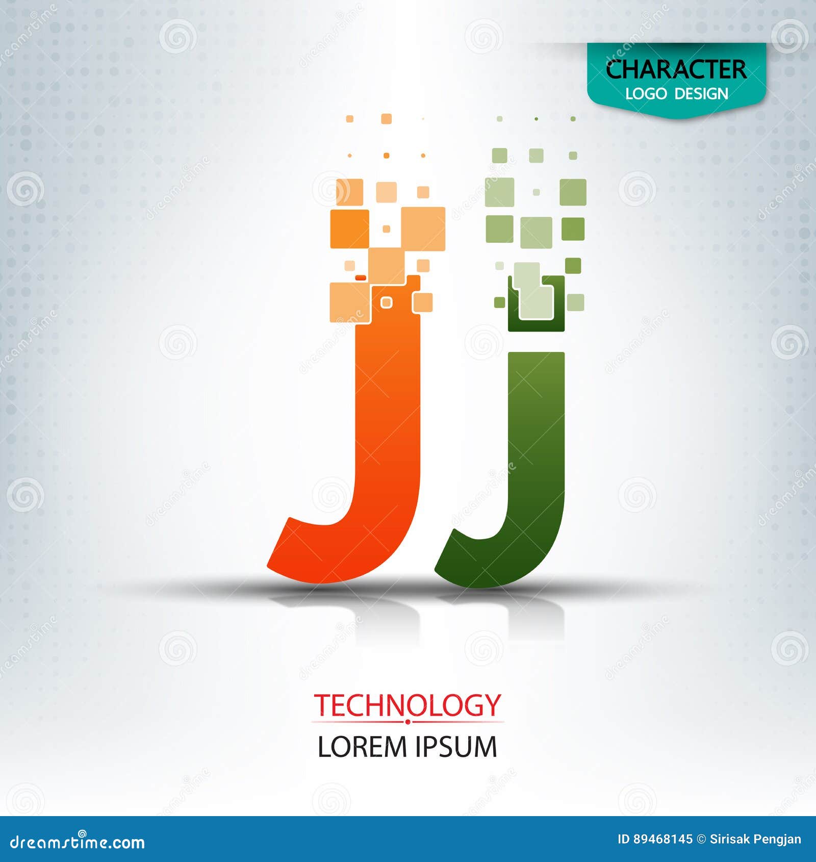 The Letter J, Character Digital Technology Logo Design Stock ...