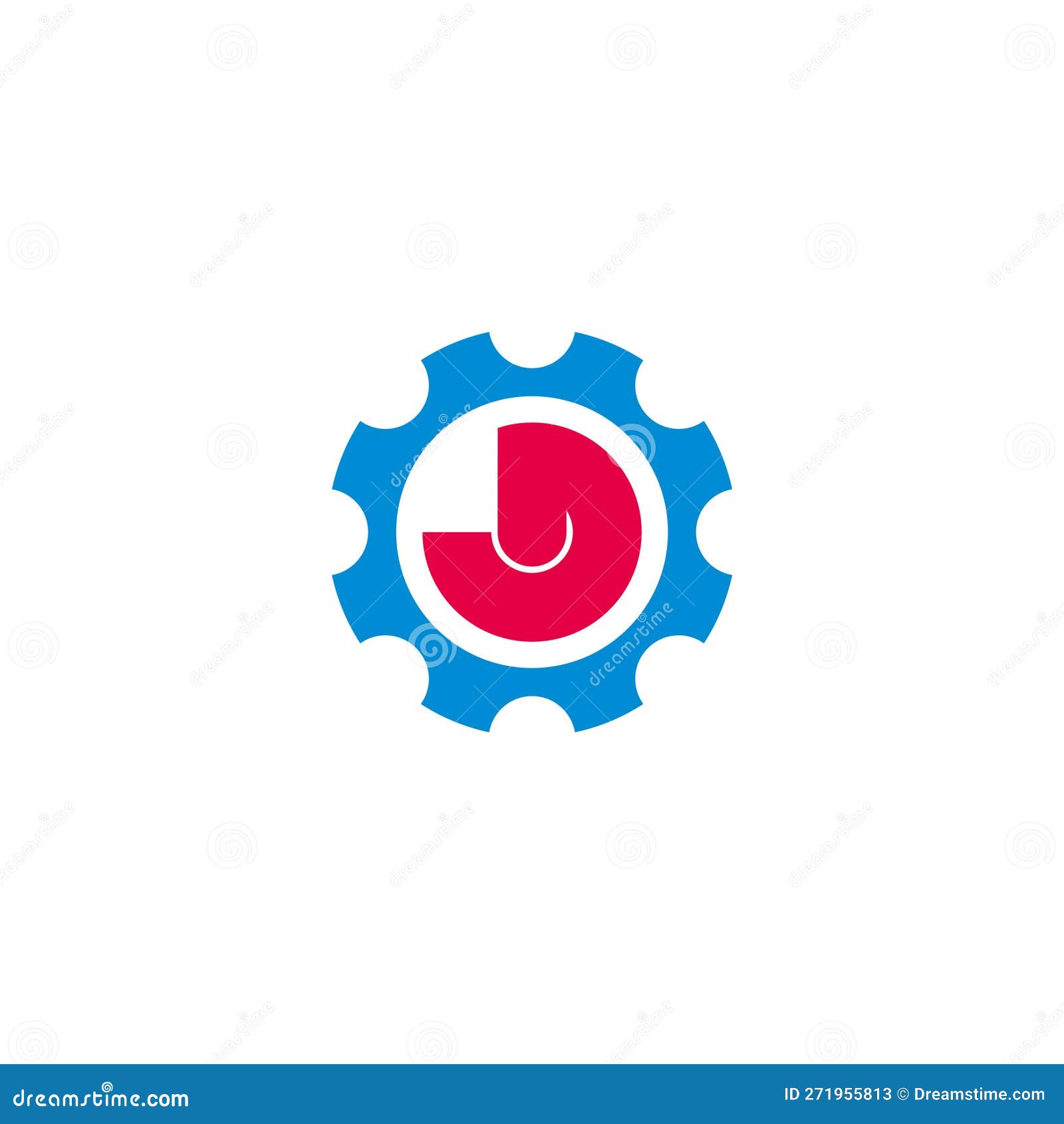 Letter J Cog Gear Cute Simple Logo Vector Stock Vector - Illustration ...
