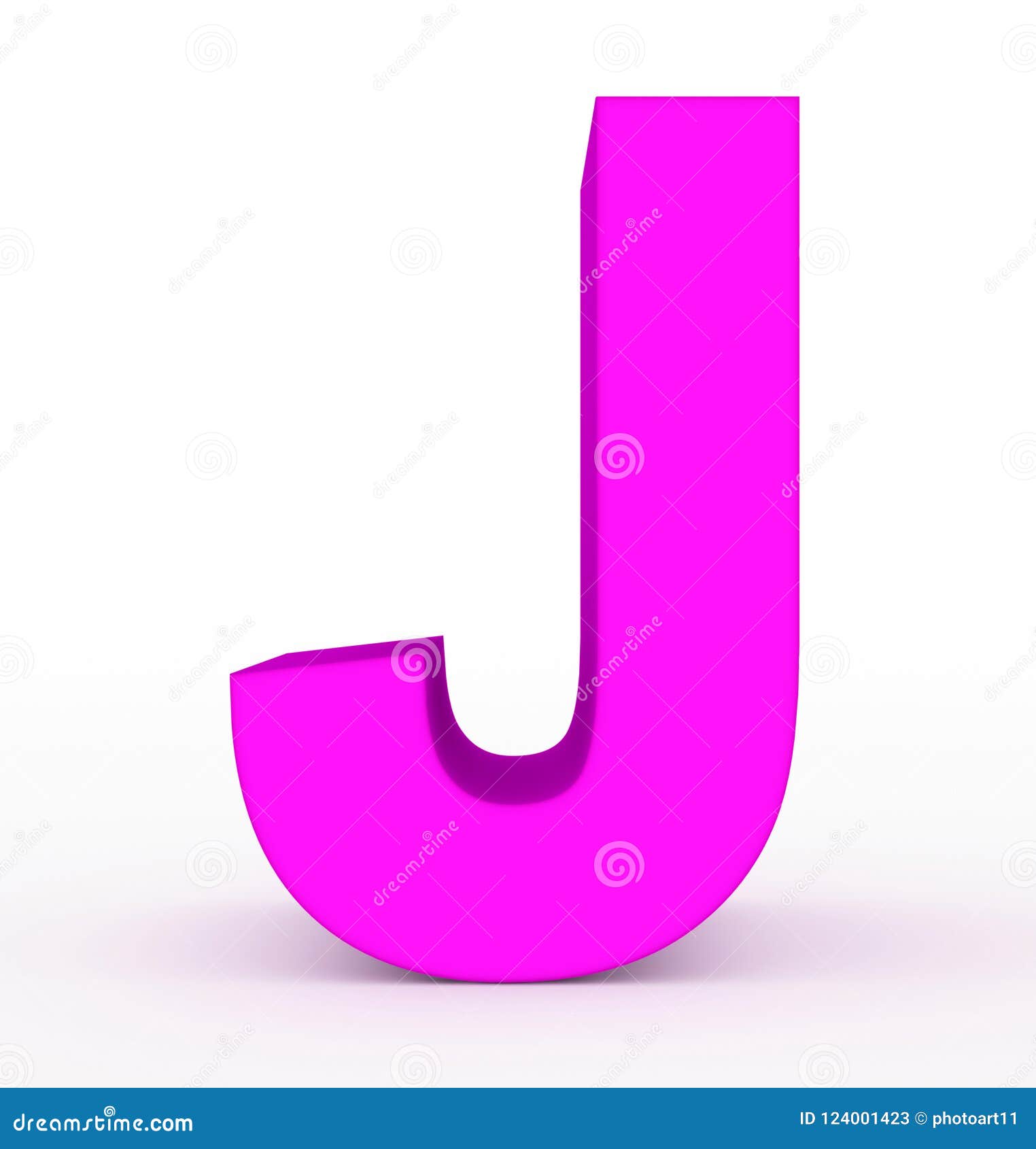Letter J 3d Purple Isolated on White Stock Illustration - Illustration ...