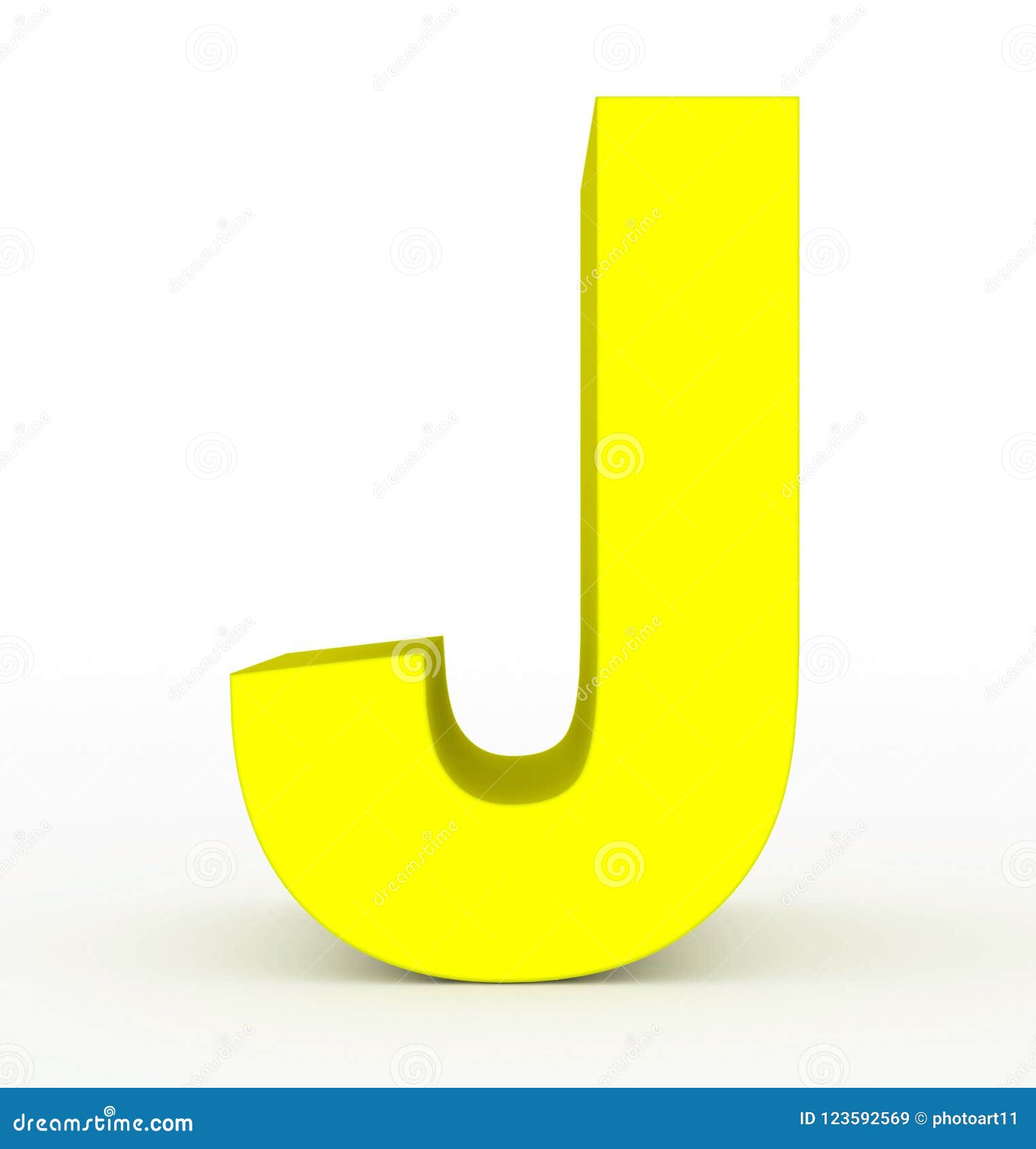 Letter J 3d Yellow Isolated on White Stock Illustration - Illustration ...