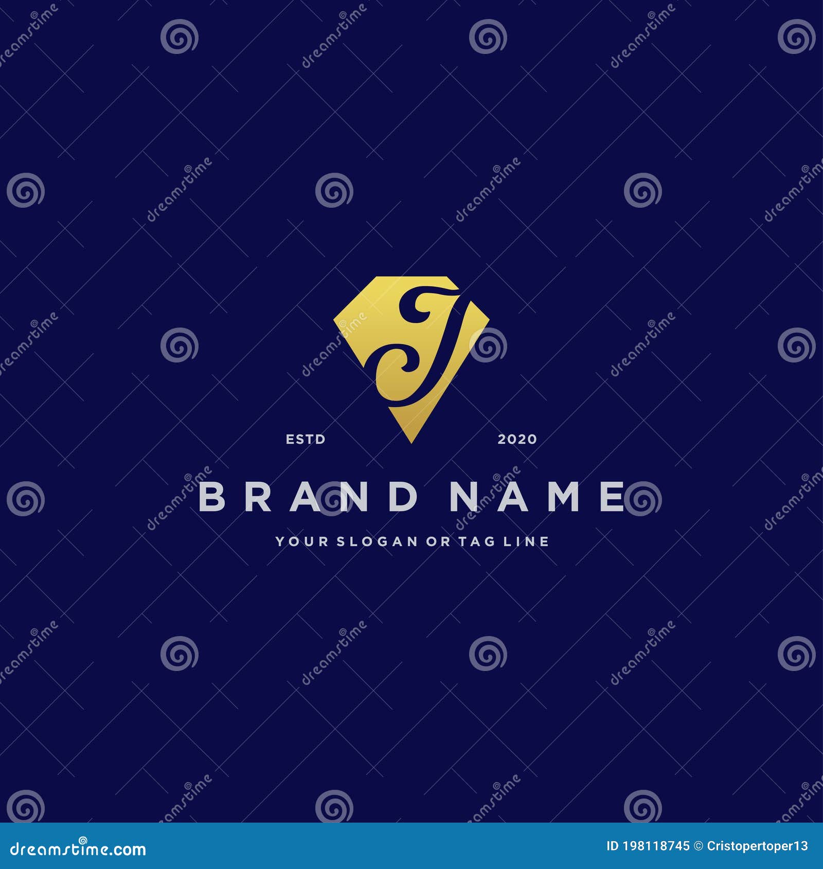 Letter J Diamond Gold Logo Design Stock Vector - Illustration of ...