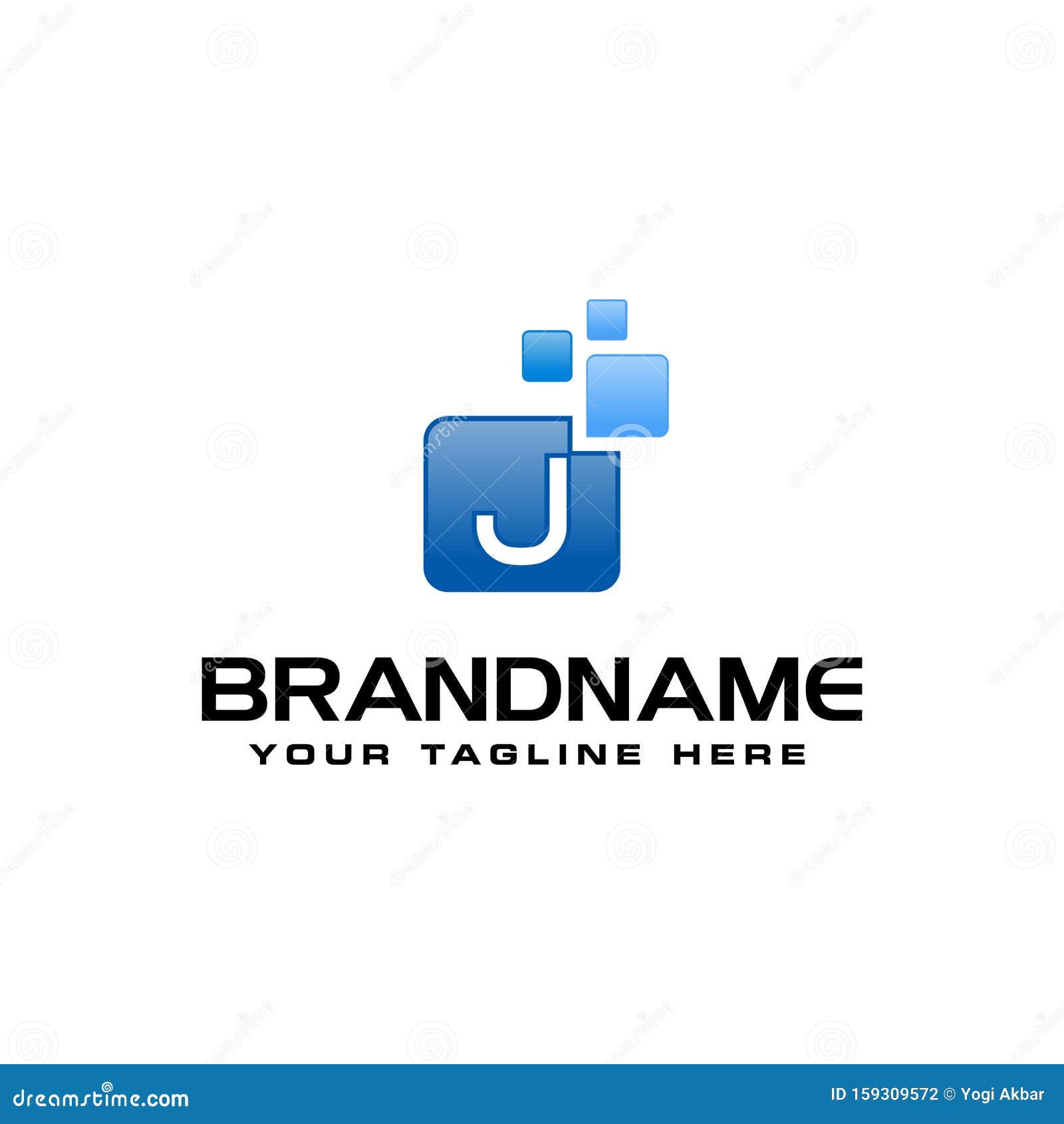 Letter J Digital Pixel Square Symbol Vector Design Template Stock ...