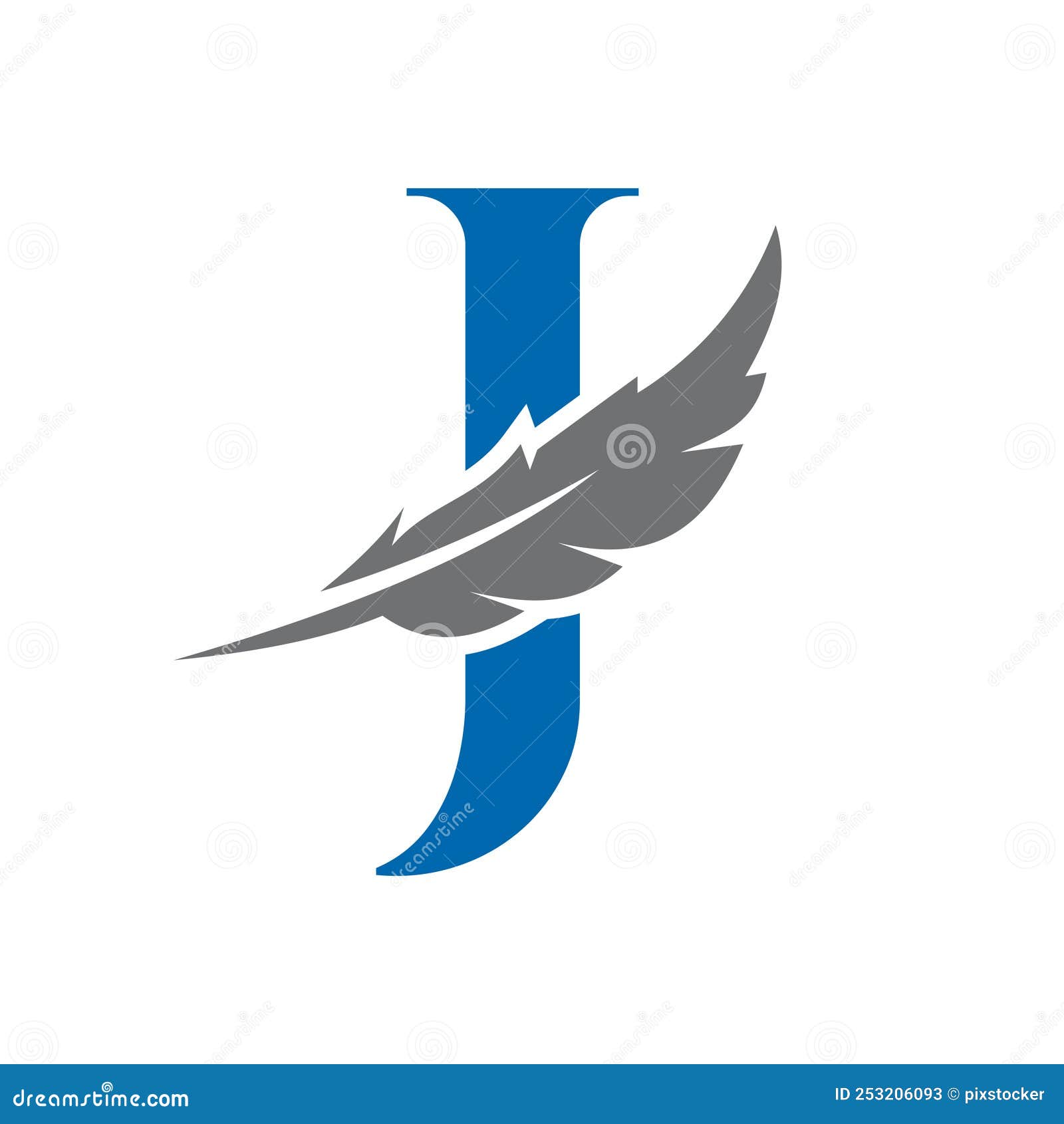 Letter J Feather Logo Vector Template. Law Logo Bird Feather Symbol ...