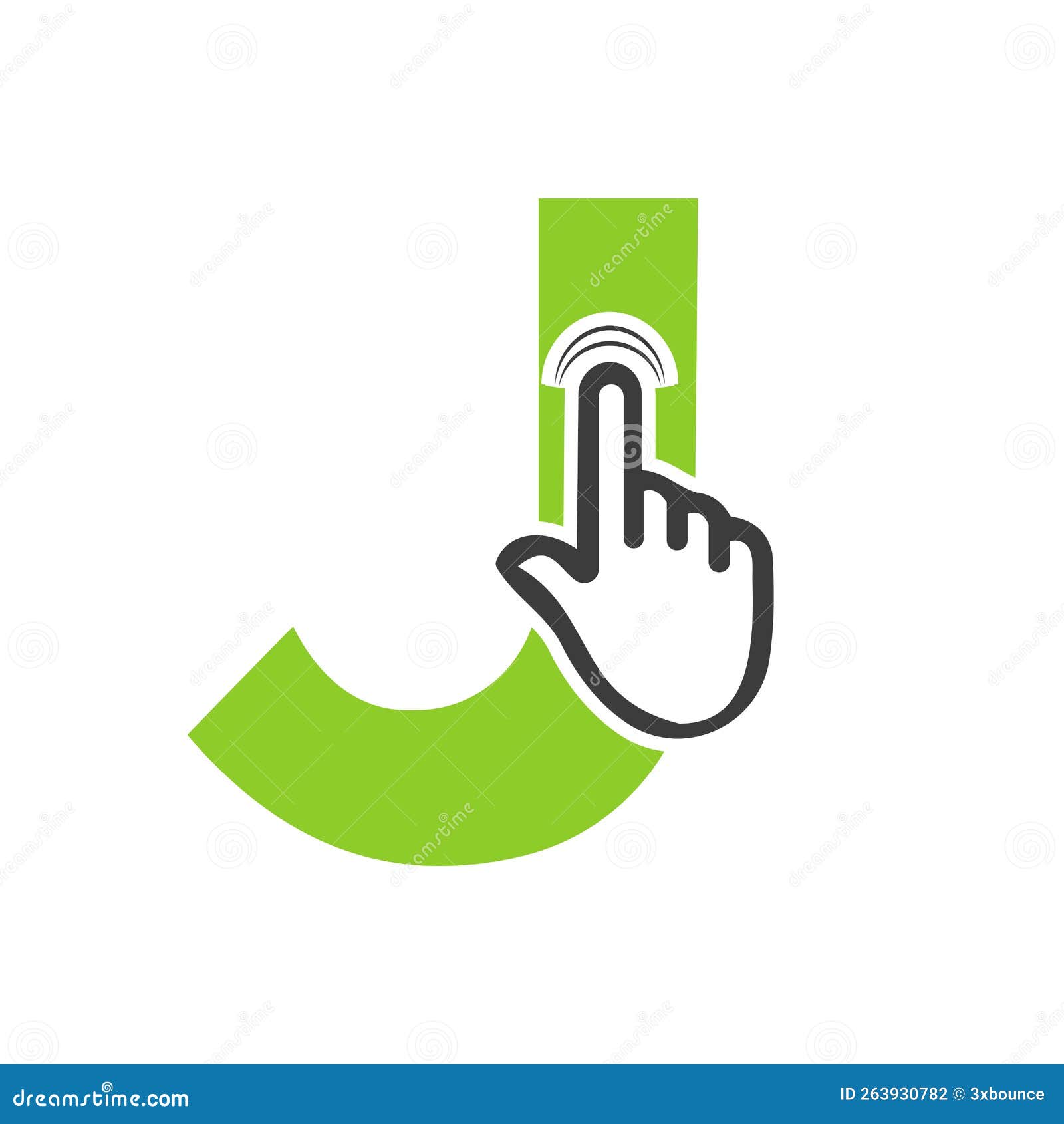 Letter J Finger Click Logo Vector Template Concept for Technology ...