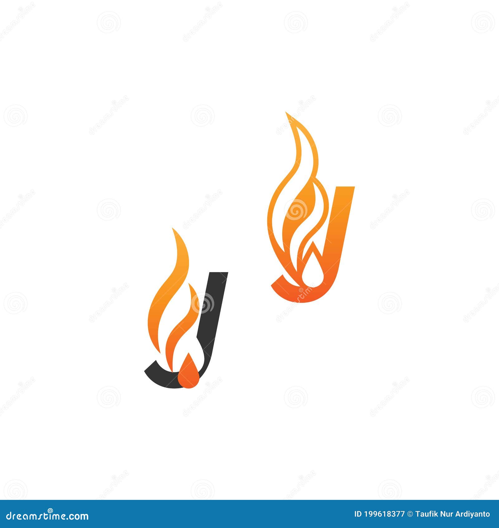 Letter J and Fire Waves, Logo Icon Concept Design Stock Vector ...