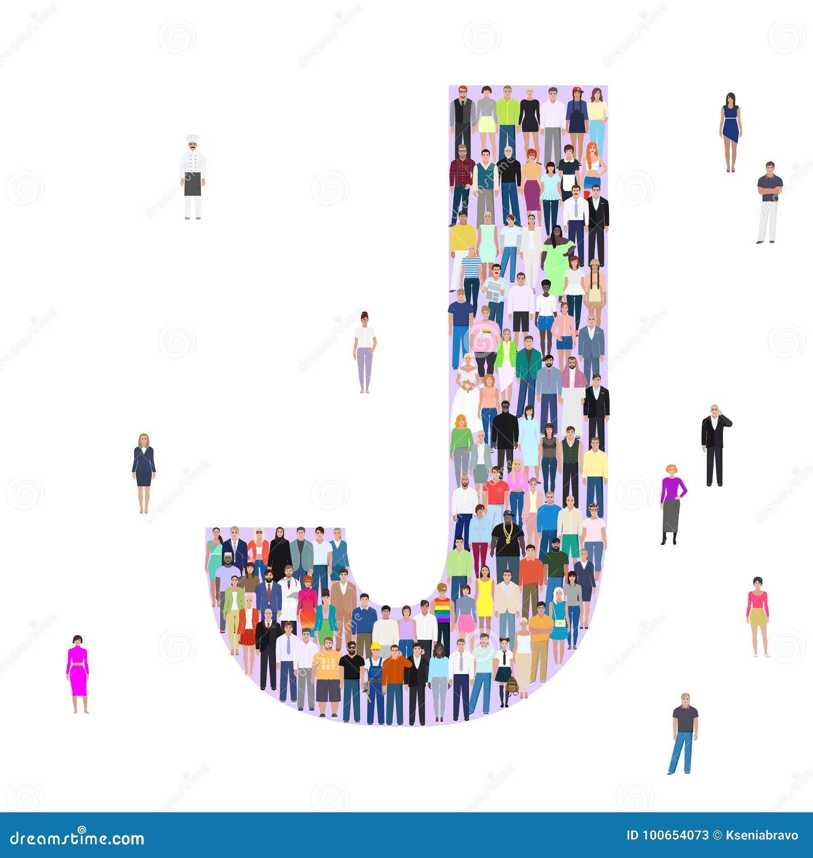 Letter J, Different People, Vector Illustration Stock Vector ...