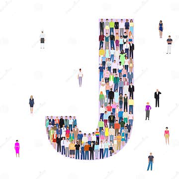 Letter J, Different People, Vector Illustration Stock Vector ...