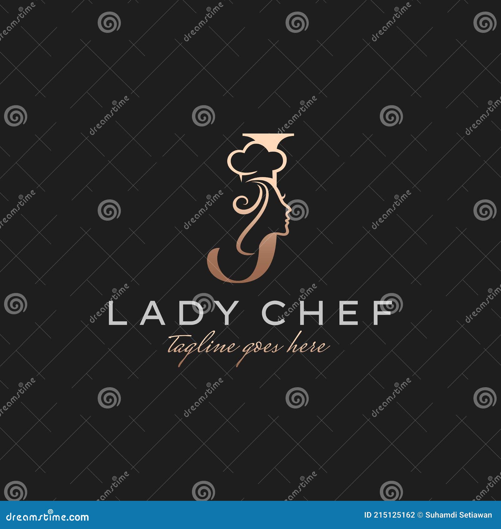 Letter J Lady Chef, Initial Beauty Cook Logo Design Vector Stock Vector ...