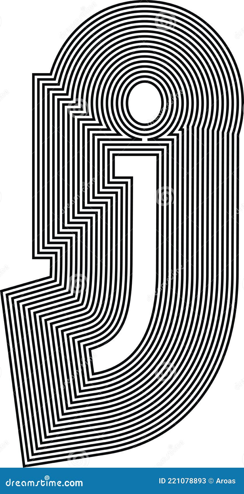 Letter J Line Logo Icon Design Stock Vector - Illustration of mess ...