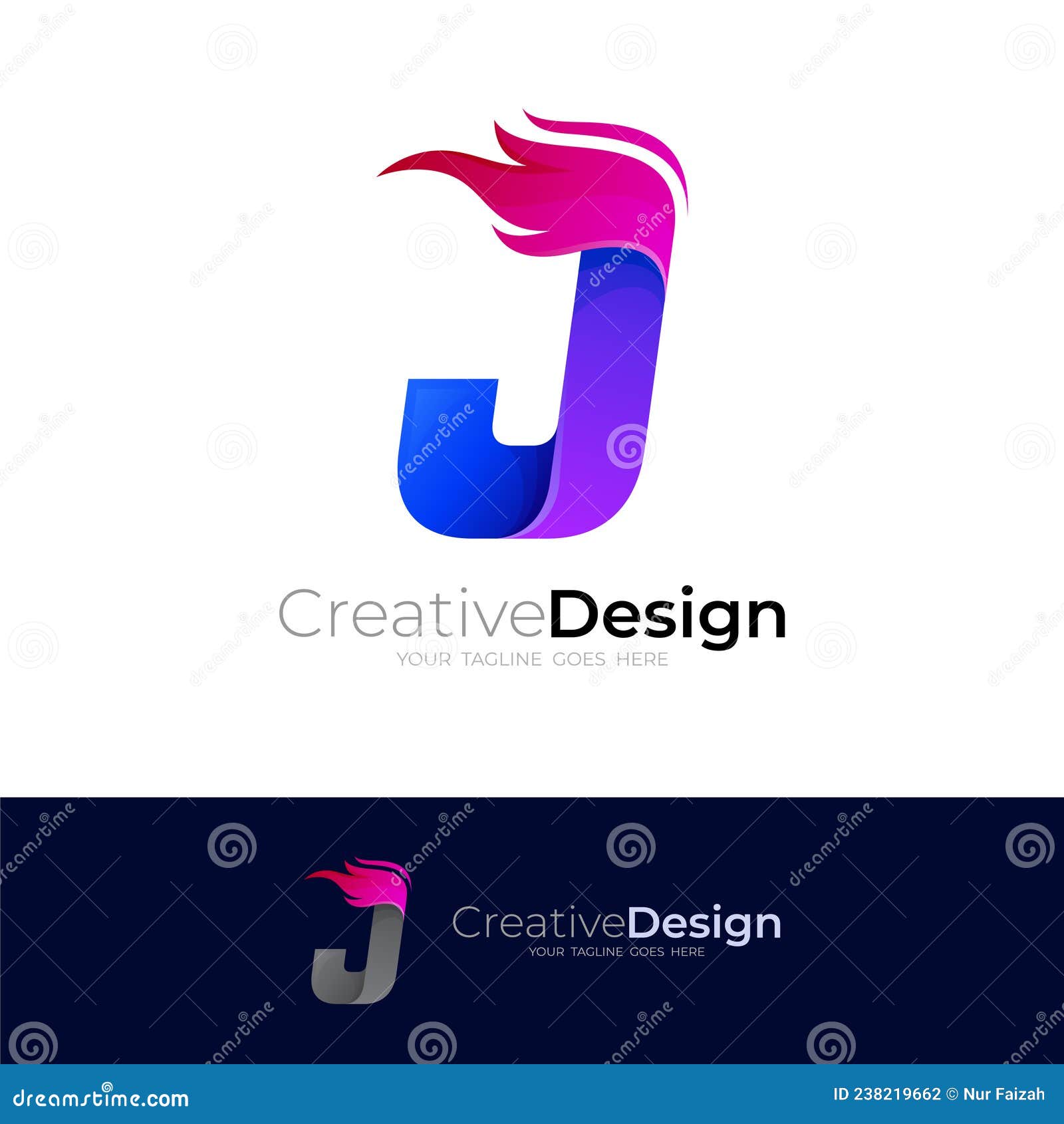 Abstract J and Fire Design Combination Stock Vector - Illustration of ...