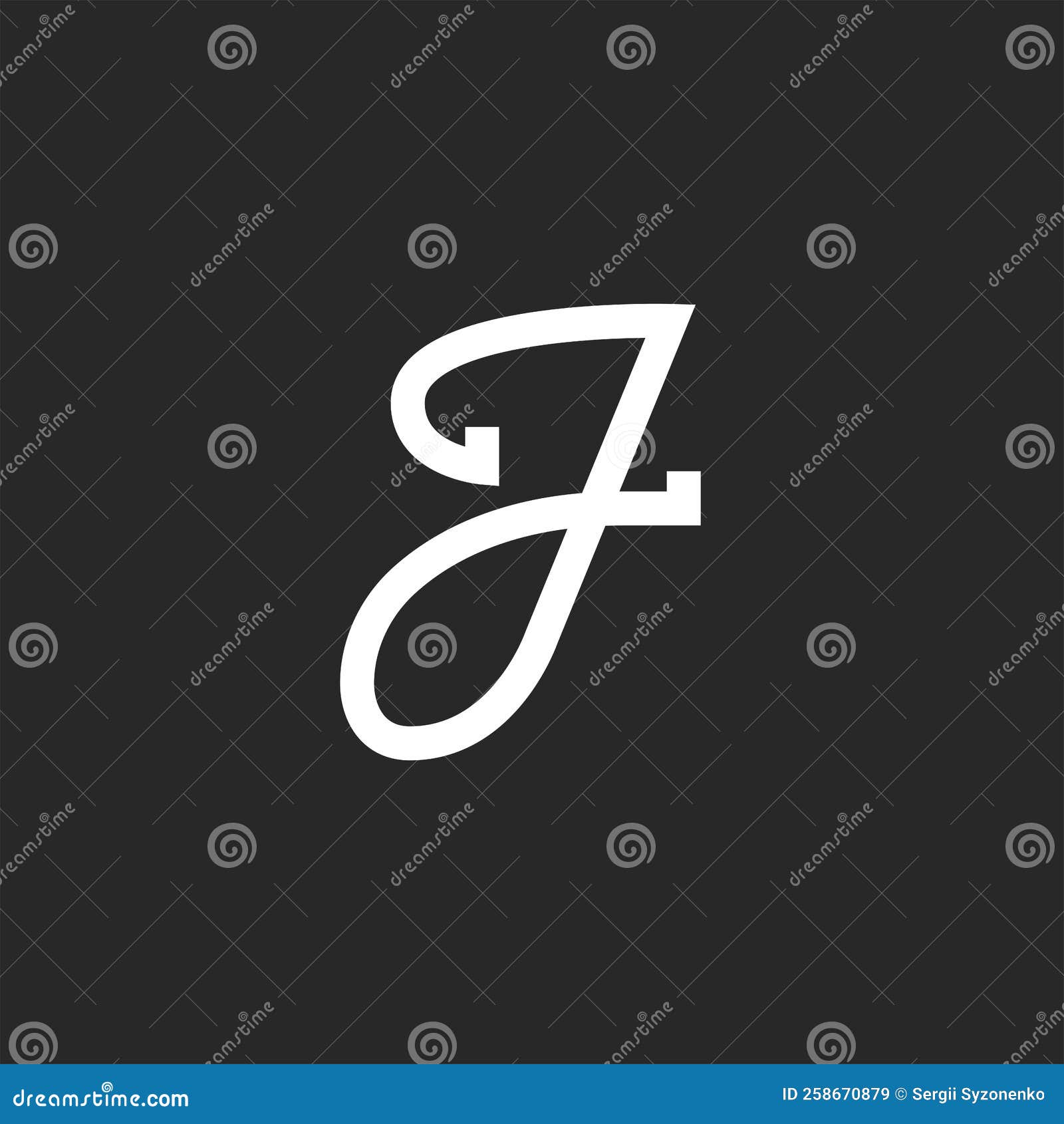 Letter J Logo Monogram Design Element, Calligraphic Italic Font ...