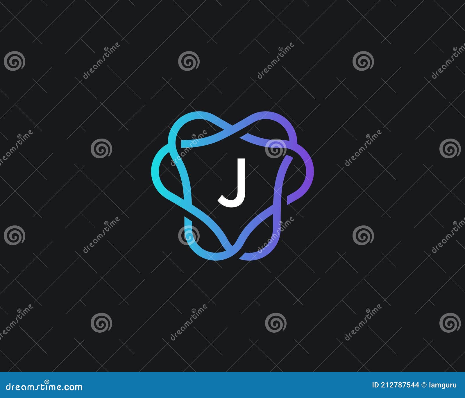 Letter J Logo Monogram, Minimal Style Identity Initial Logo. Colorful ...