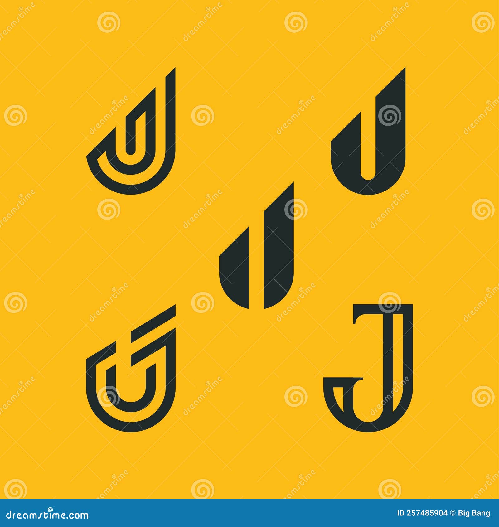 Letter J Logo Symbol Design Template Elements Stock Vector ...