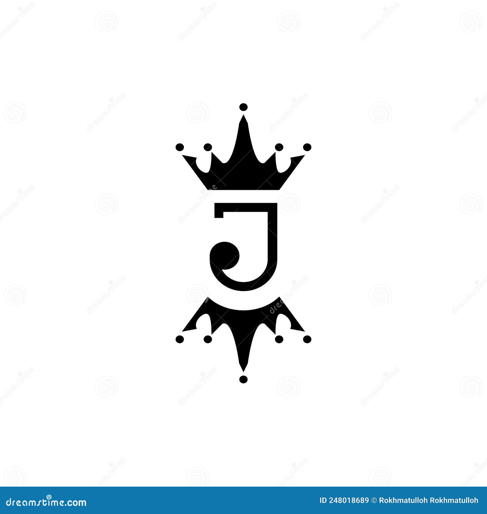 Letter J Logo Template King Crown Illustration Vector Design Stock ...