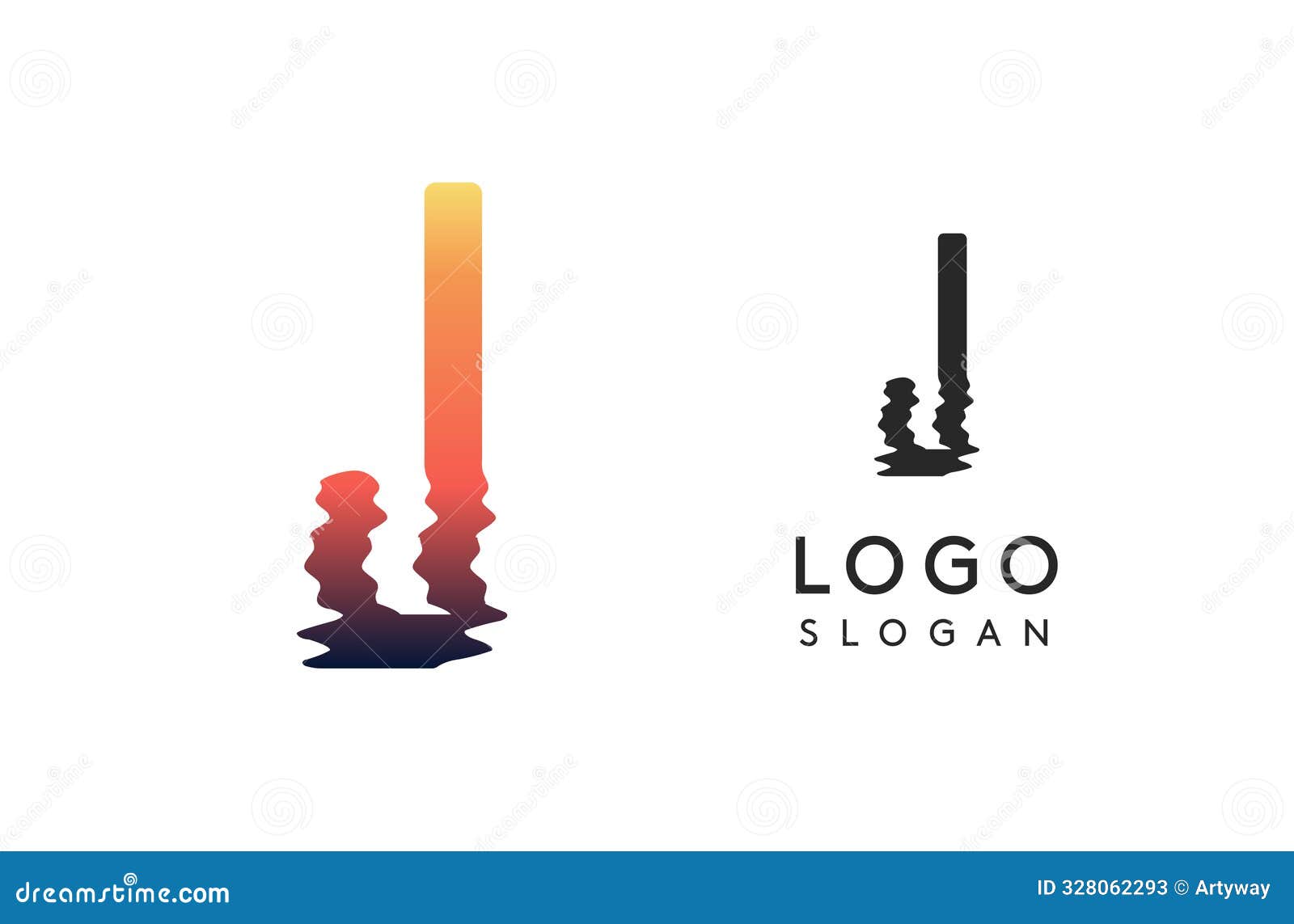 Letter J Logo Template, Sunset Reflection on Water or Sunset Path ...