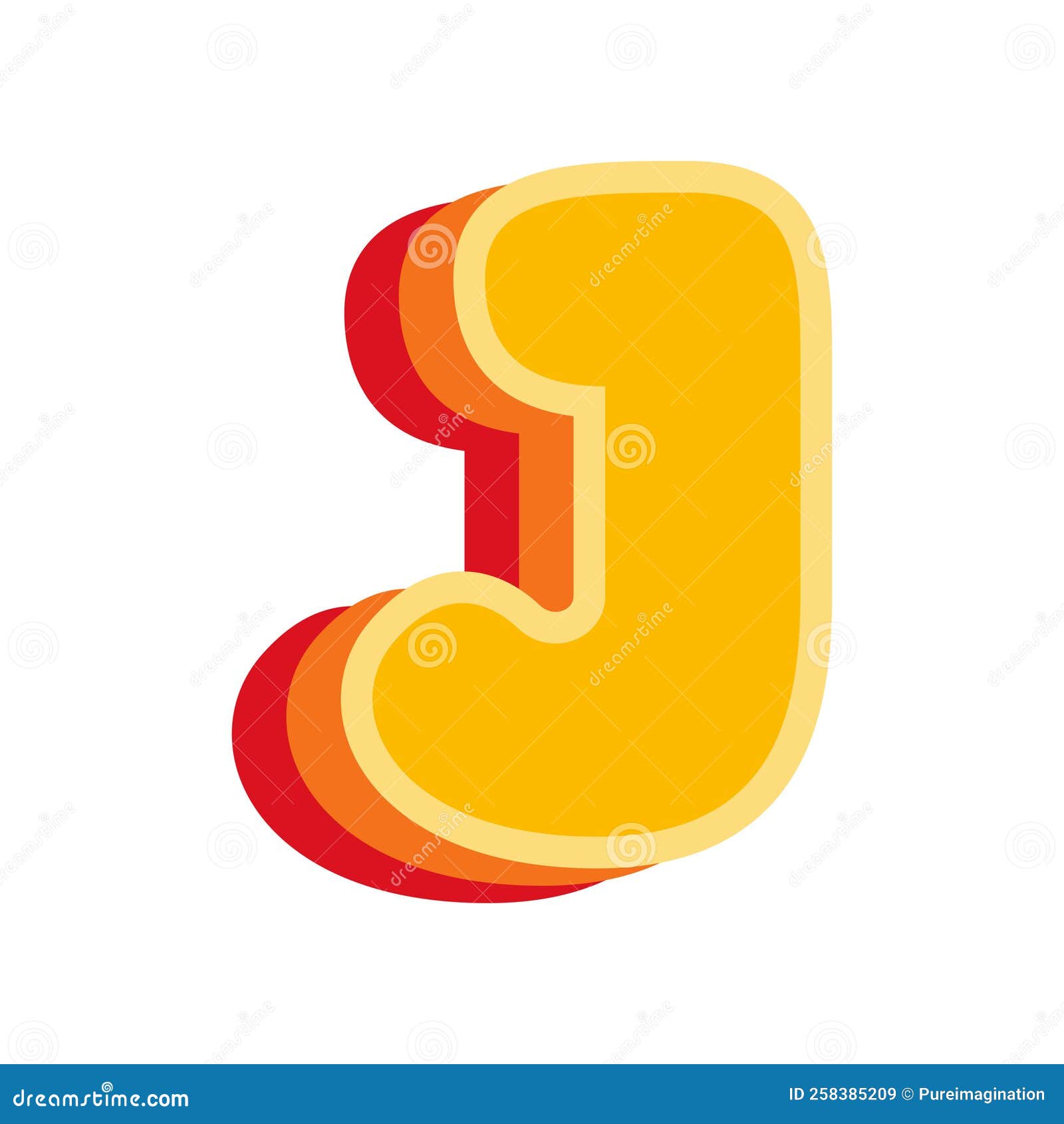 Letter J Orange, Vector Illustration Stock Vector - Illustration of ...