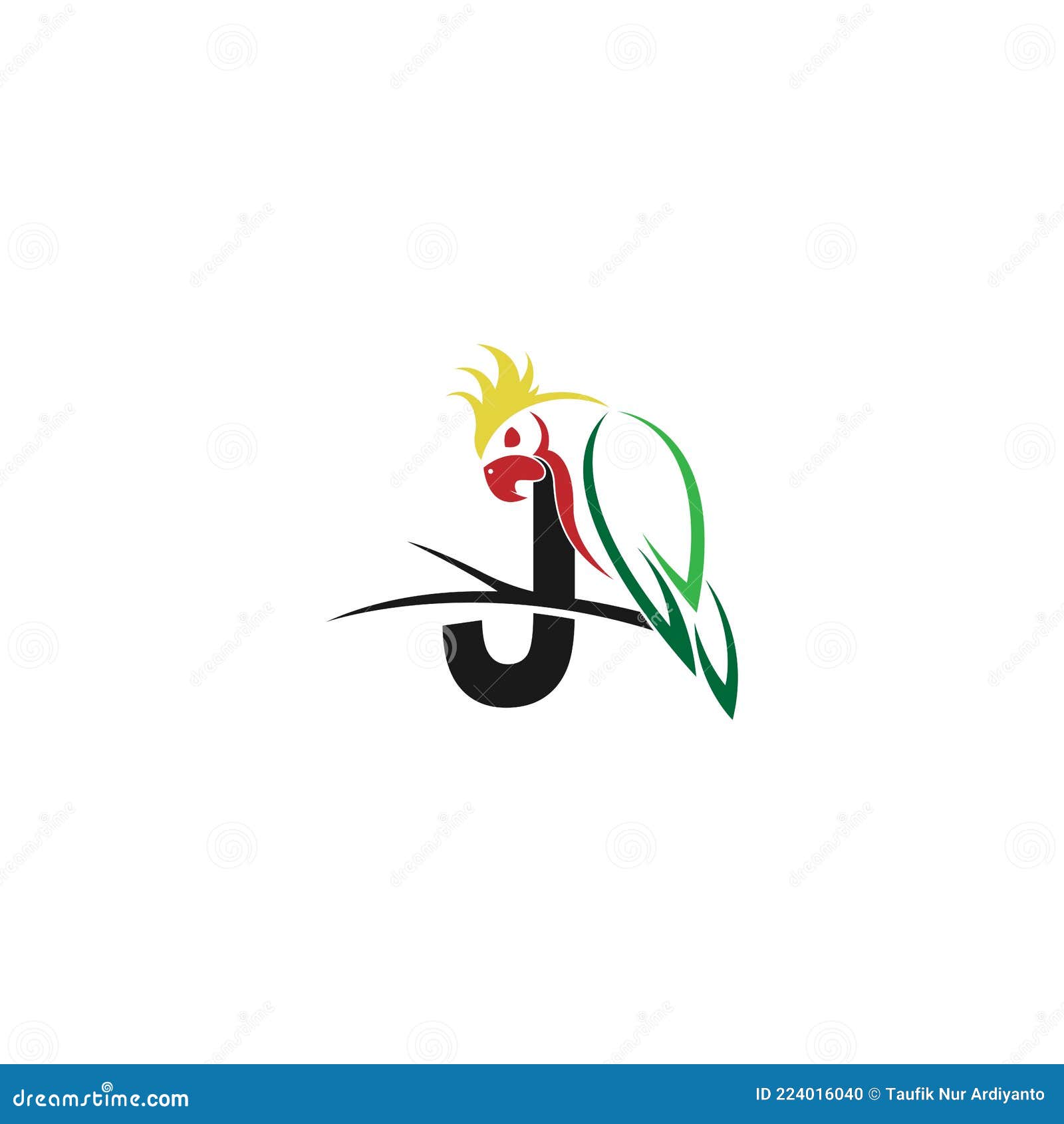 Letter J with Parrot Bird Icon Logo Design Vector Stock Vector ...