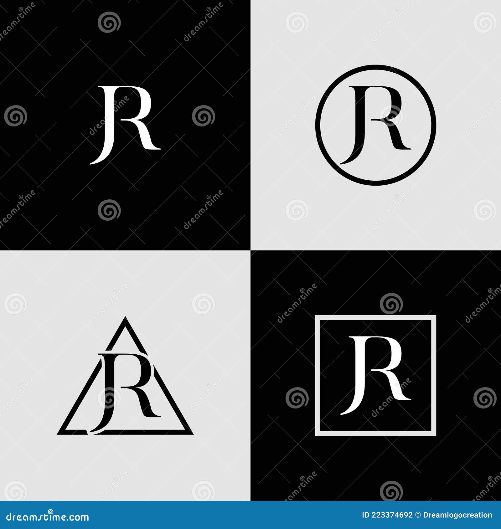 Letter J and R logo design stock vector. Illustration of company ...